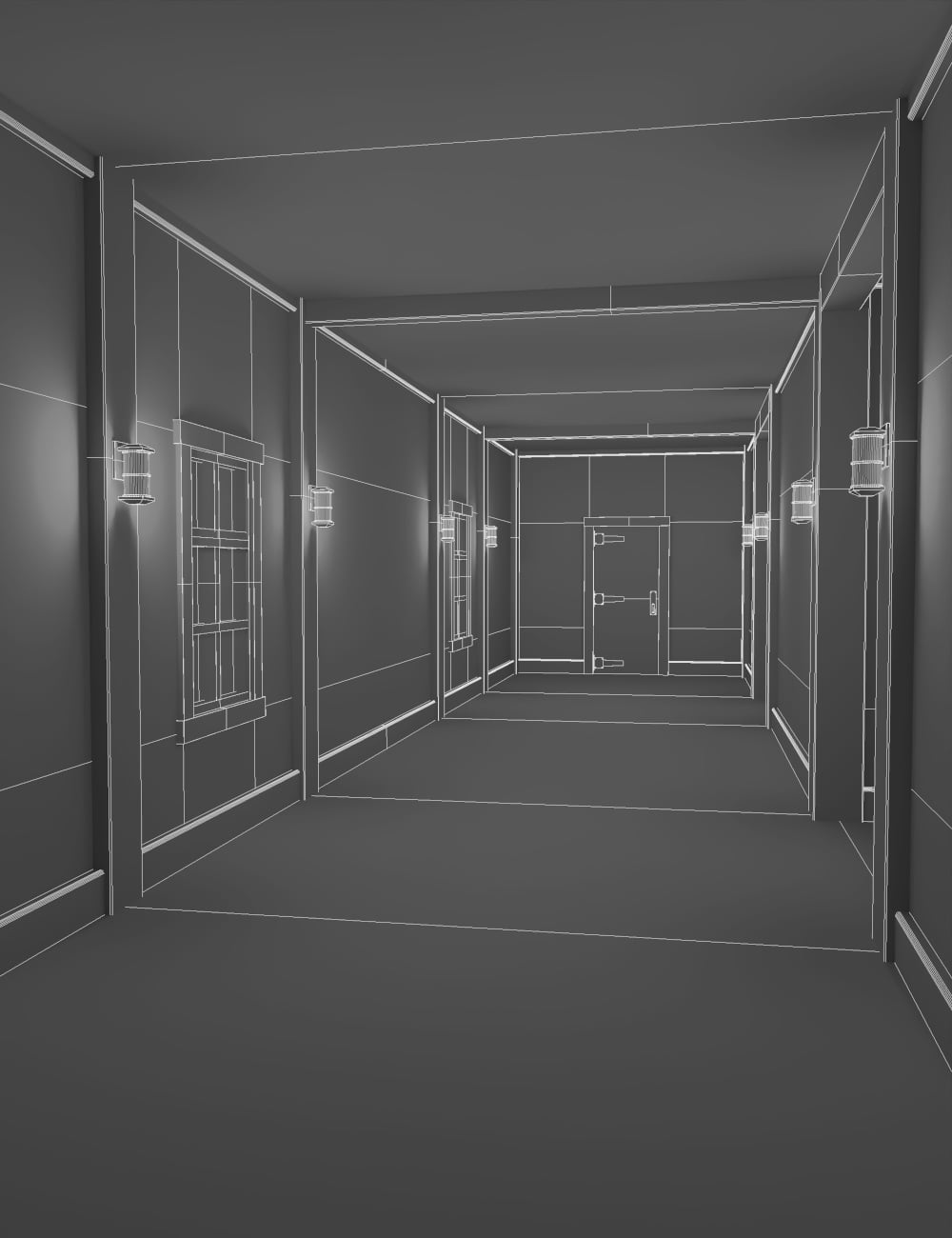 Wooden Hallway Interior | Daz 3D