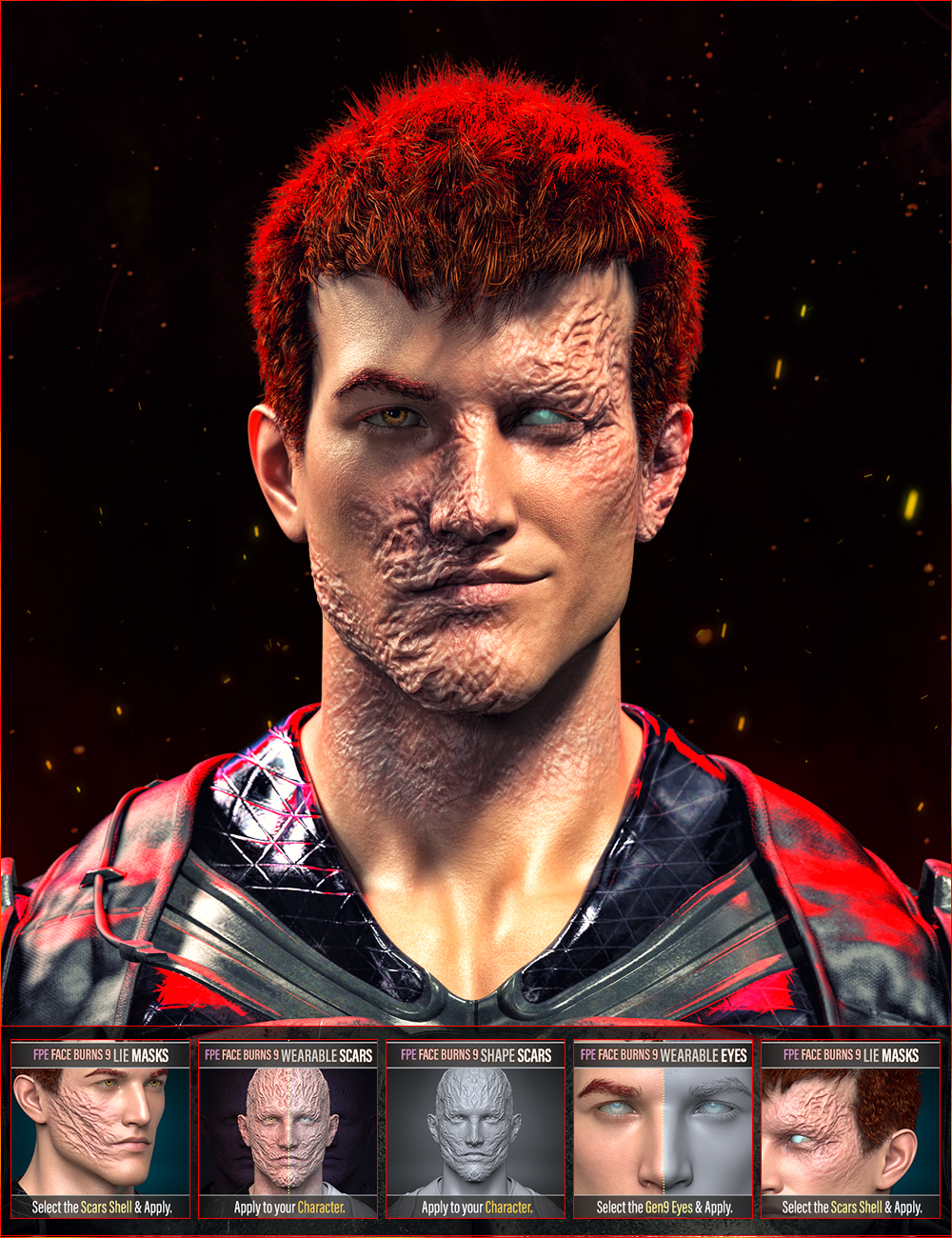 FPE HD Face Burns for Genesis 9 | Daz 3D