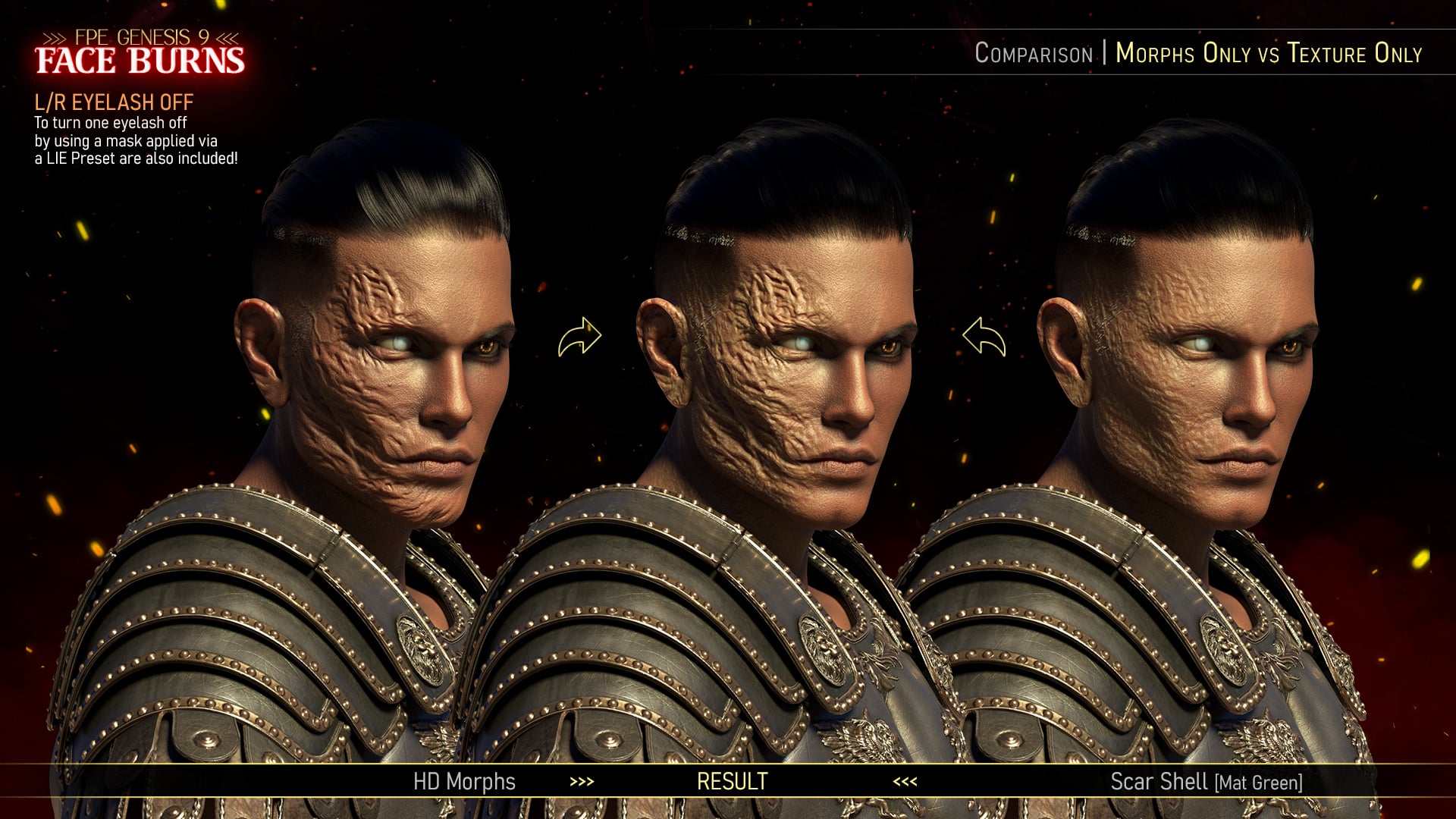 FPE HD Face Burns for Genesis 9 | Daz 3D
