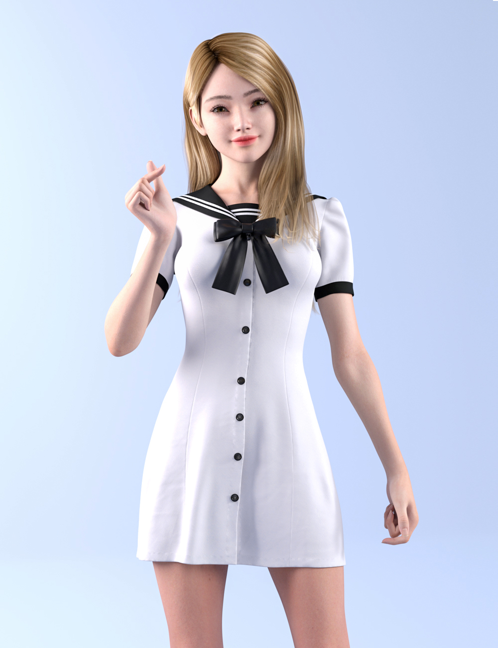dForce HnC25 Sailor Bloom Dress for Genesis 9 | Daz 3D