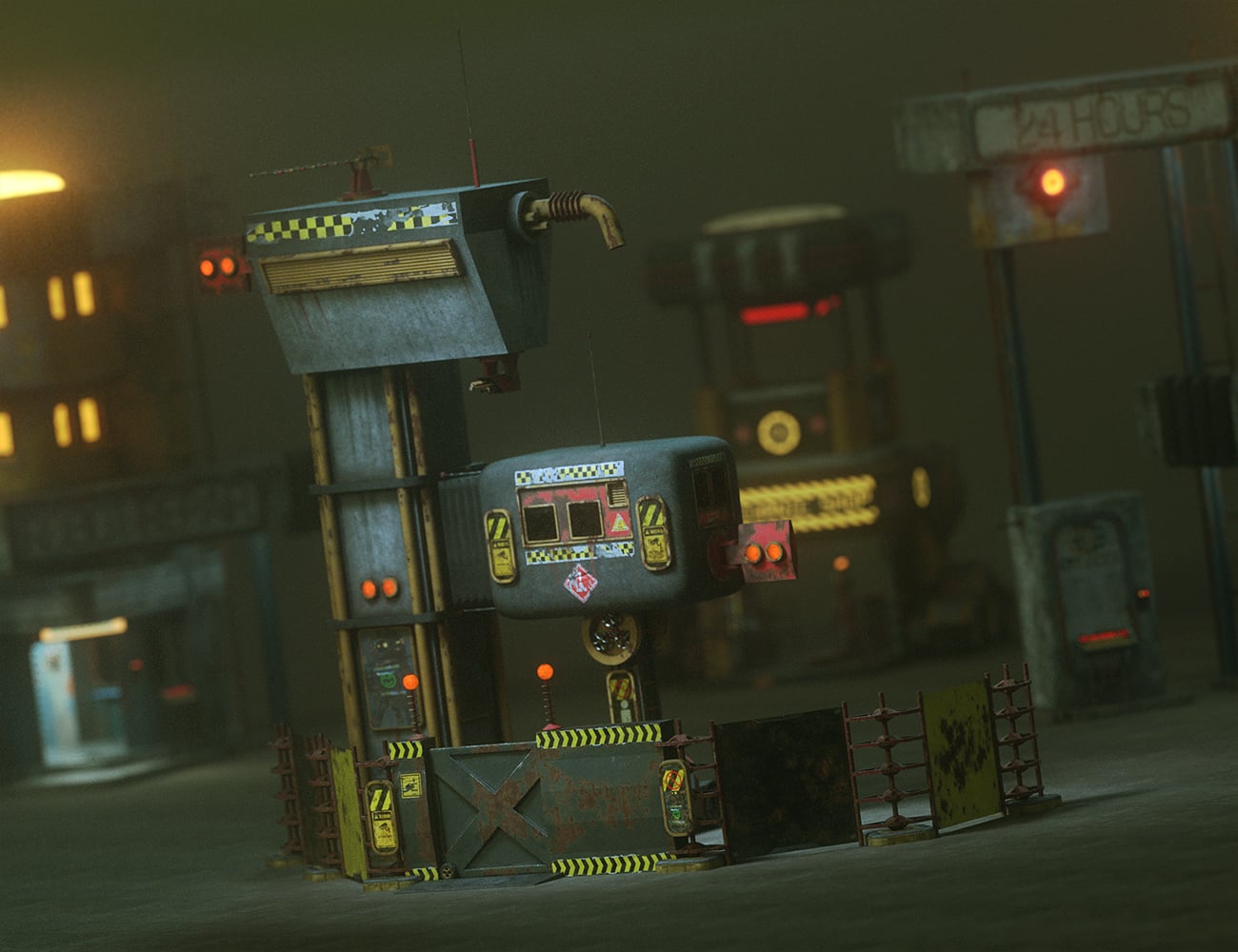 The Cog Regime Security Gate and Tower | Daz 3D