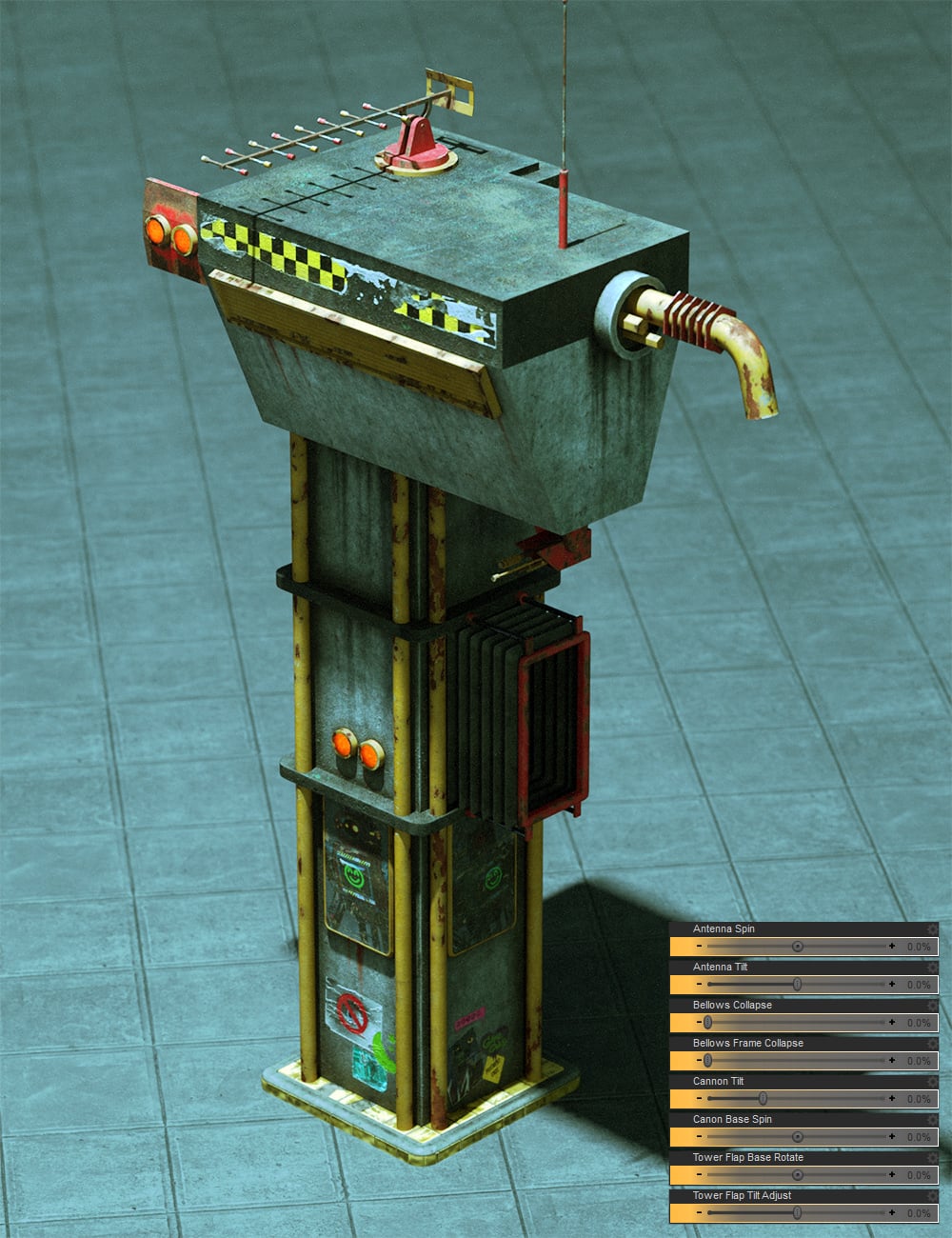 The Cog Regime Security Gate and Tower | Daz 3D