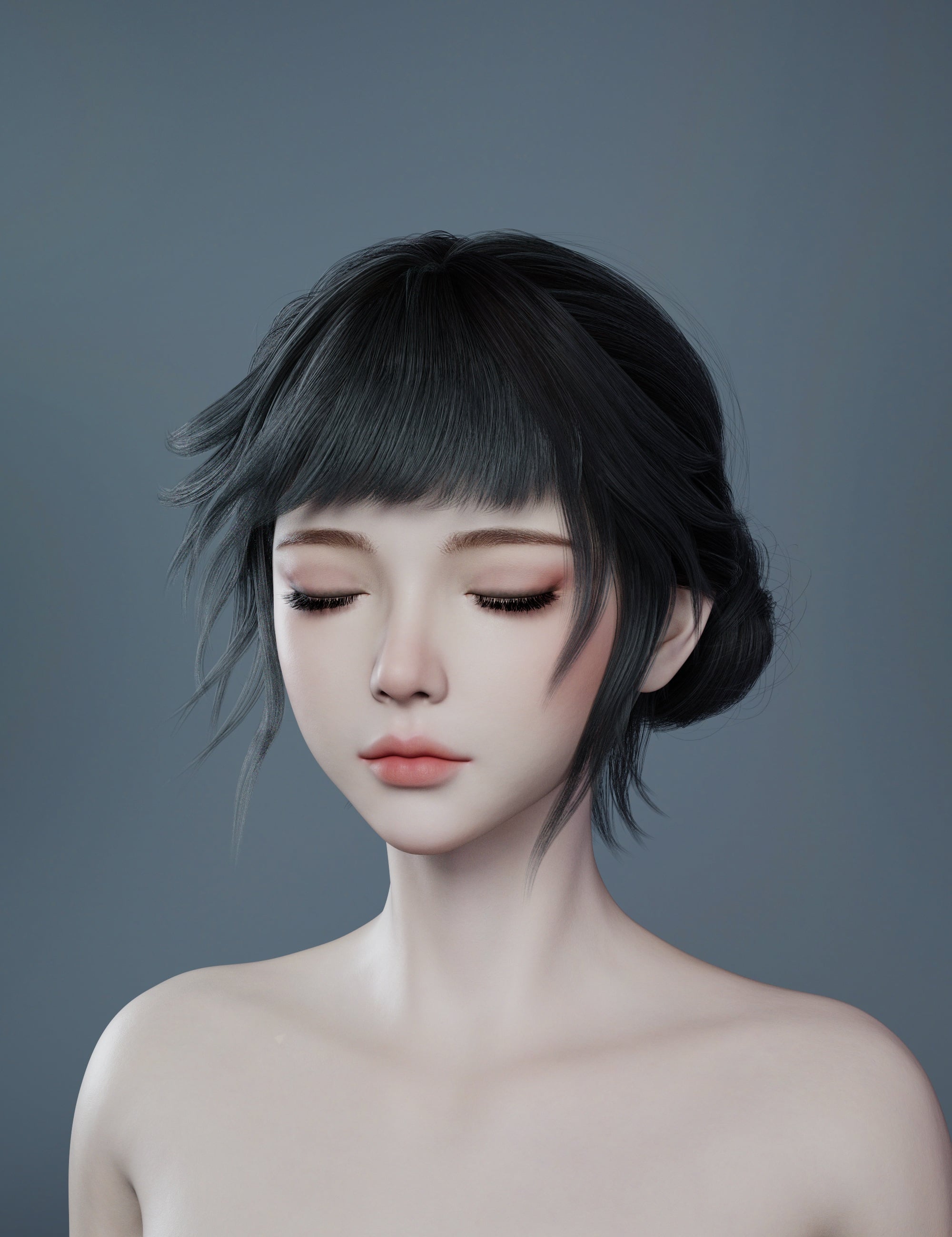 Noki Maple Fringe Bun for Genesis 9 | Daz 3D