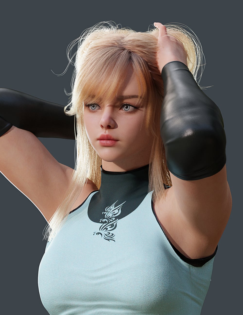 dForce Double Bun Cape Hair for Genesis 9 | Daz 3D