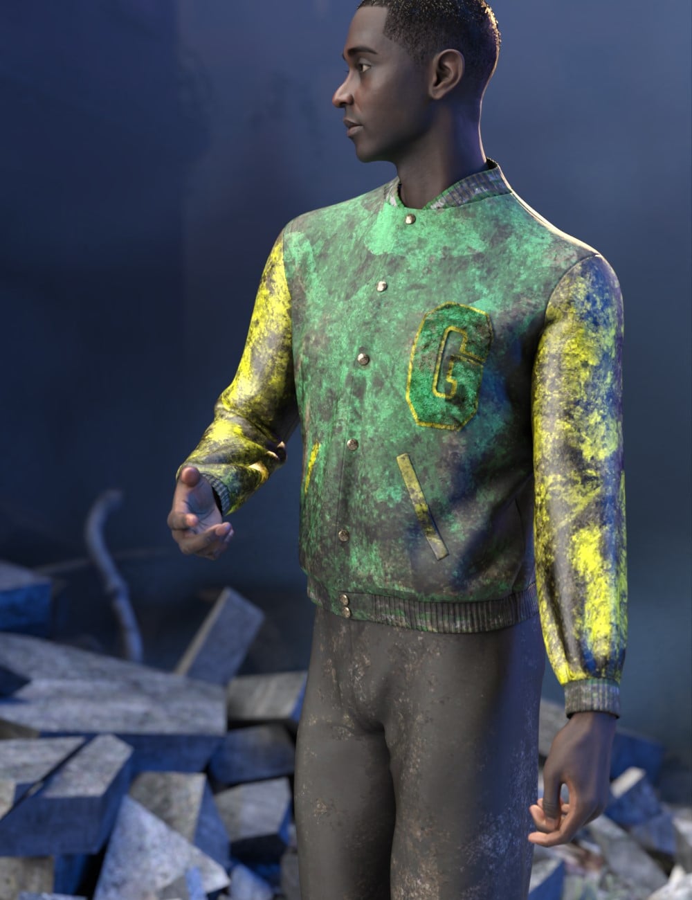 dForce 50s Letterman Outfit for Genesis 9 | Daz 3D