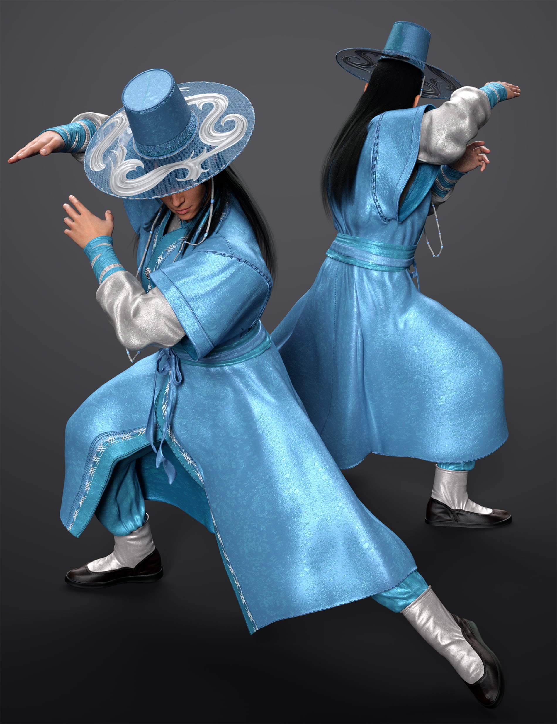 dForce Hanbok Warrior Outfit Texture Add-On | Daz 3D