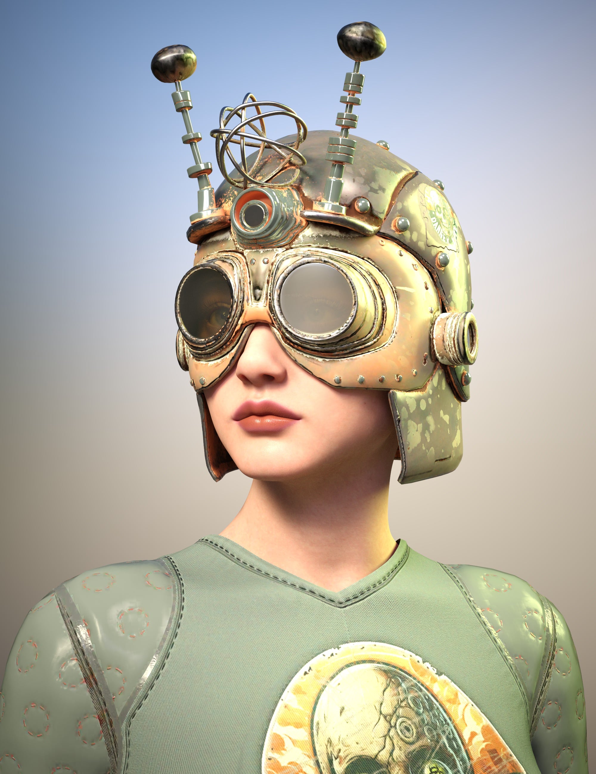 Heila Drifter Helmet for Genesis 9 | Daz 3D