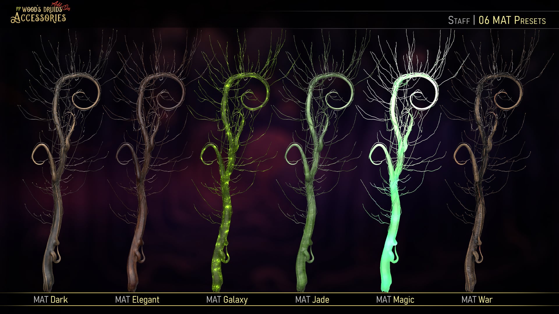 FP Woods Druids Accessories Add-On Texture for Genesis 9 | Daz 3D