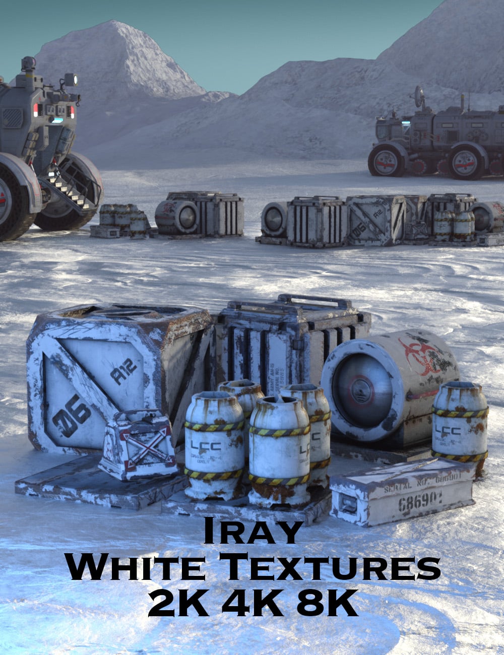 Lazarus CC Crates 2K 4K 8K Iray Quad Texture Add-On | Daz 3D