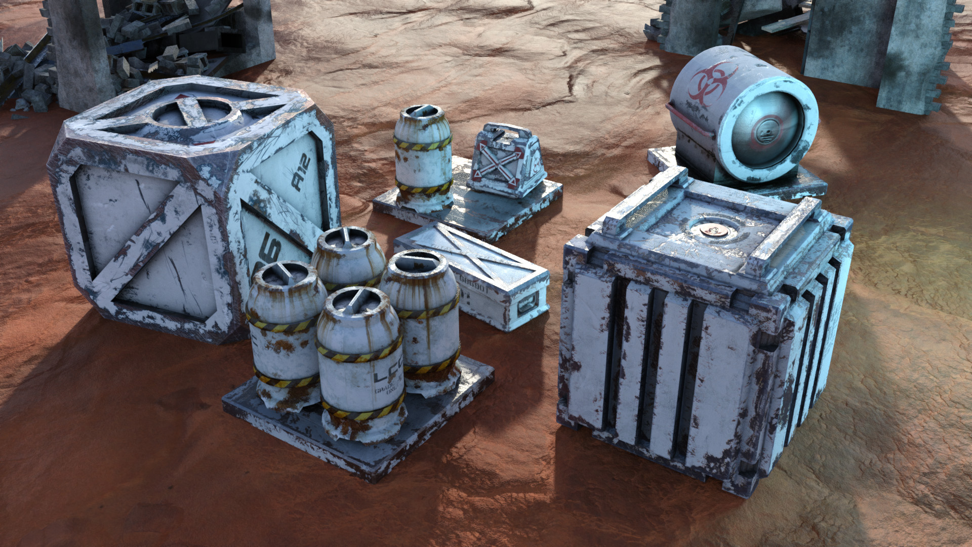 Lazarus CC Crates 2K 4K 8K Iray Quad Texture Add-On | Daz 3D