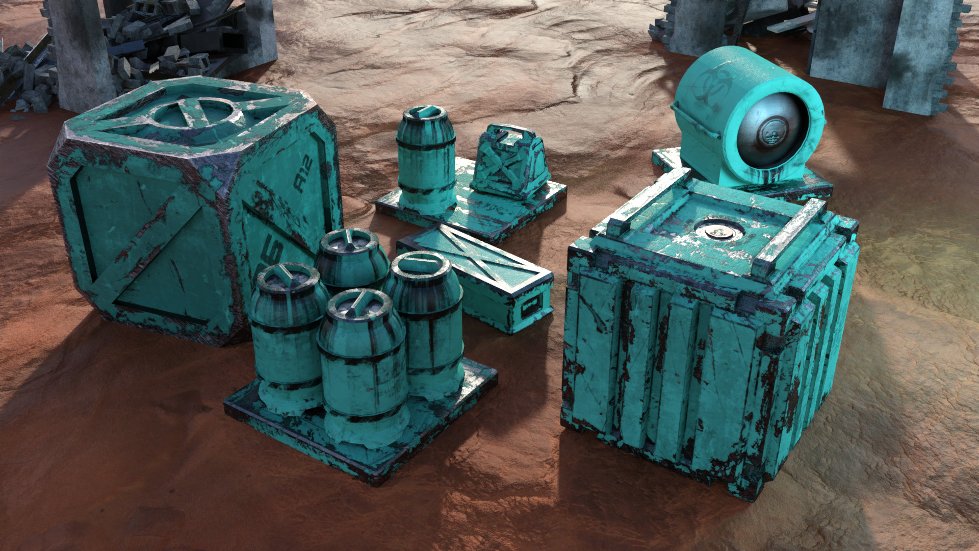 Lazarus CC Crates 2K 4K 8K Iray Quad Texture Add-On | Daz 3D