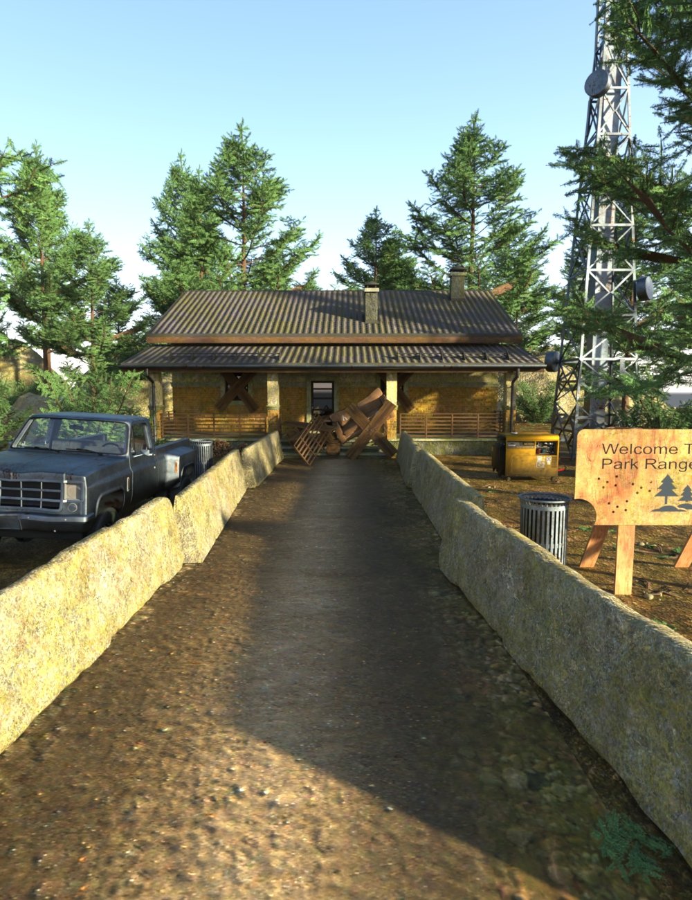 AP Post-Apocalyptic Park Ranger Office | Daz 3D