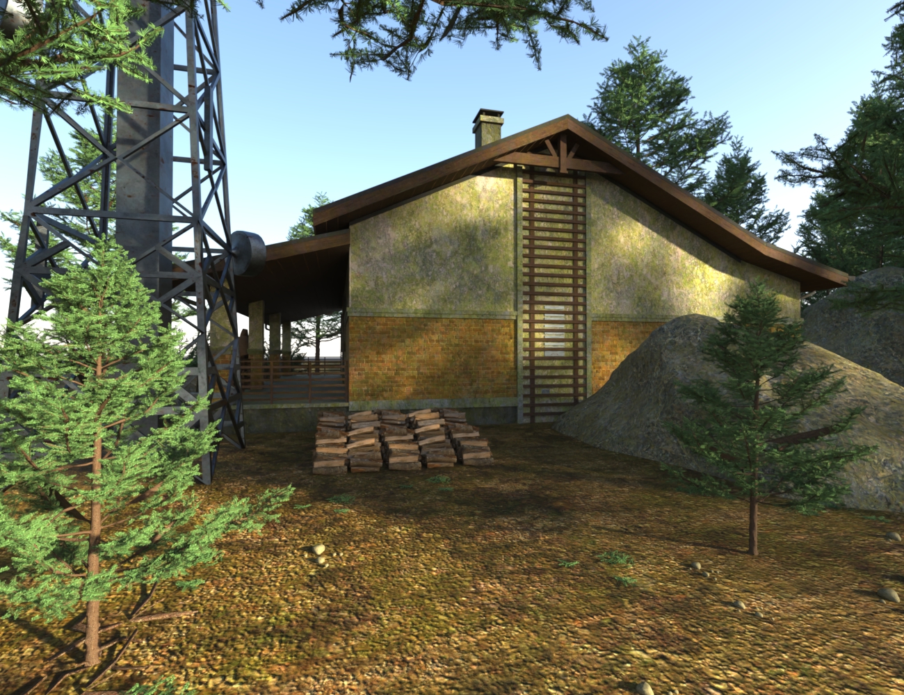 AP Post-Apocalyptic Park Ranger Office | Daz 3D