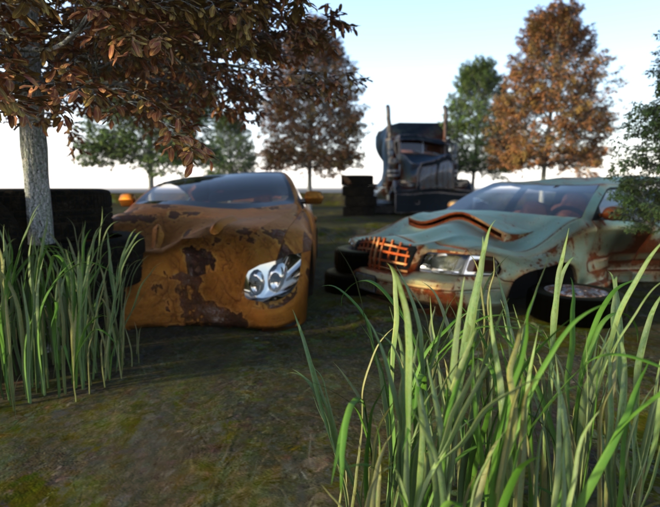 AP Post-Apocalyptic Cars Prop Set | Daz 3D