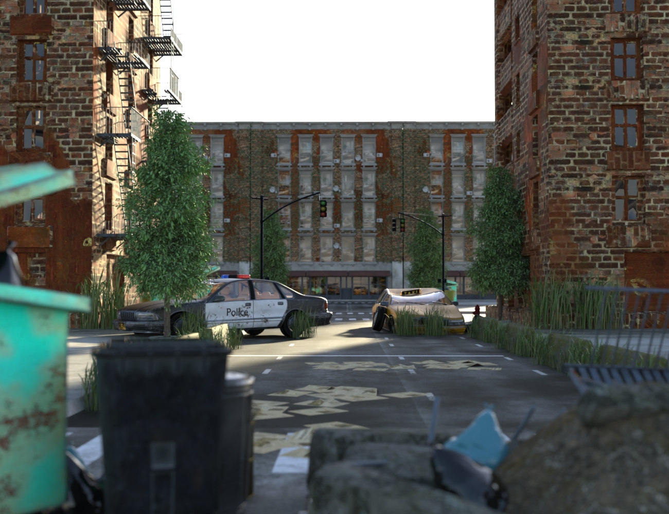 AP Post-Apocalyptic City Buildings Prop Set | Daz 3D