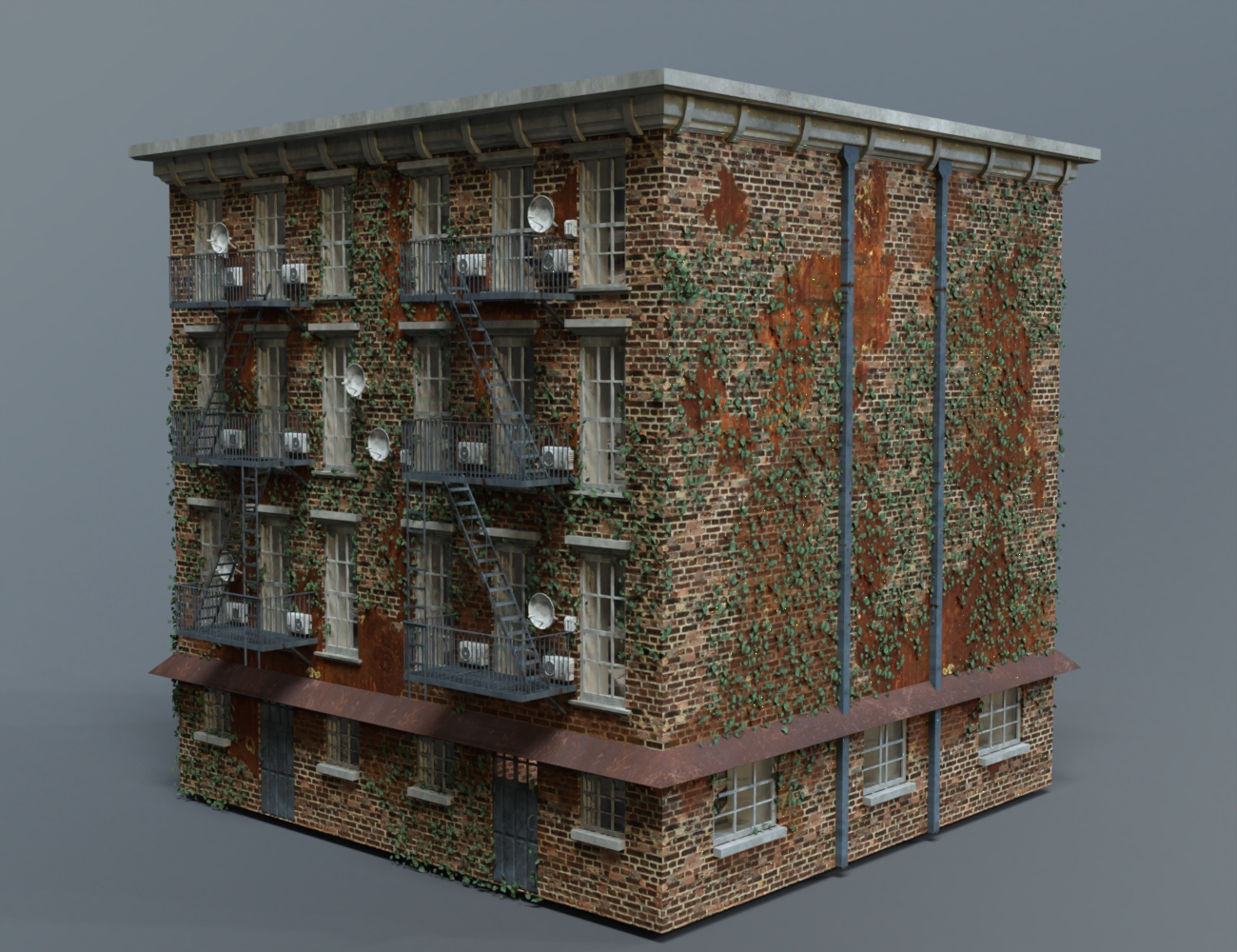 AP Post-Apocalyptic City Buildings Prop Set | Daz 3D