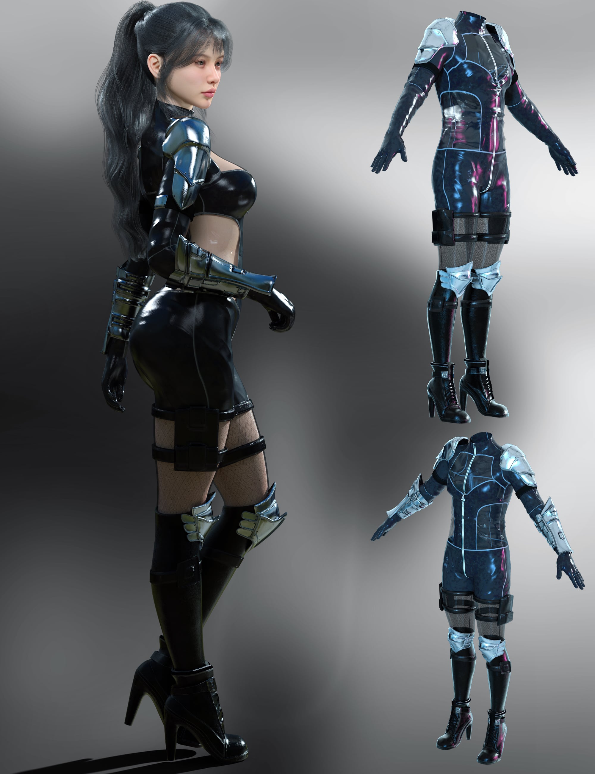 dForce Vo Misao Armour for Genesis 9 | Daz 3D