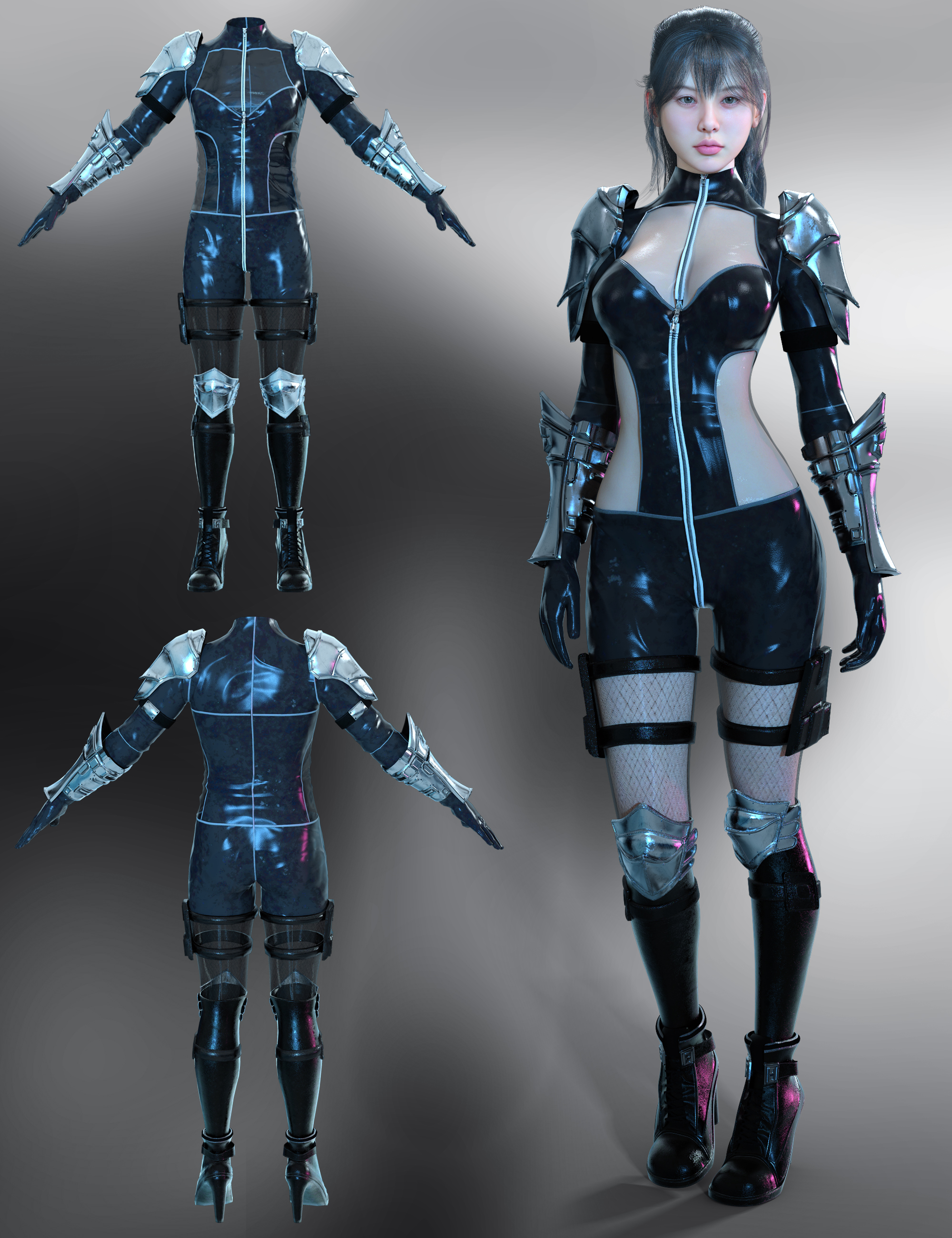 dForce Vo Misao Armour for Genesis 9 | Daz 3D