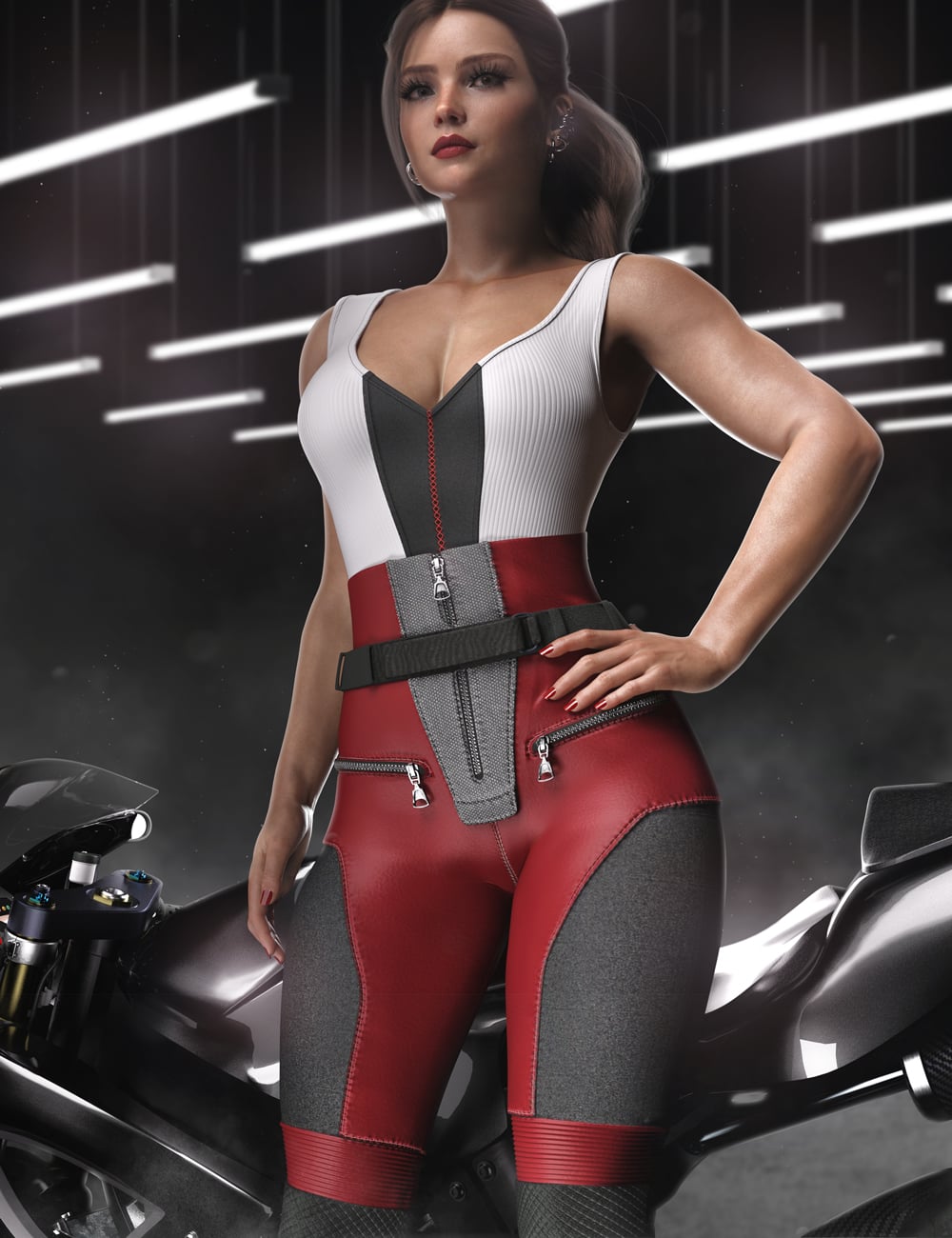 AJC Steel Blaze Outfit For Genesis 9 Feminine ⋆ Freebies Daz 3D