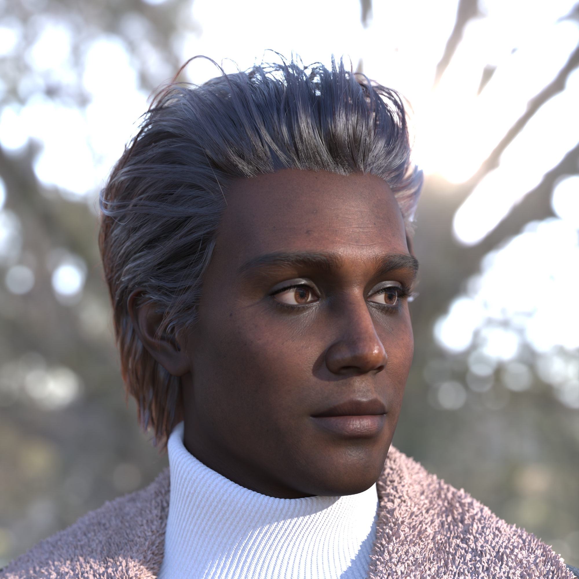 dForce Messy Swept Back Hair for Genesis 9 | Daz 3D