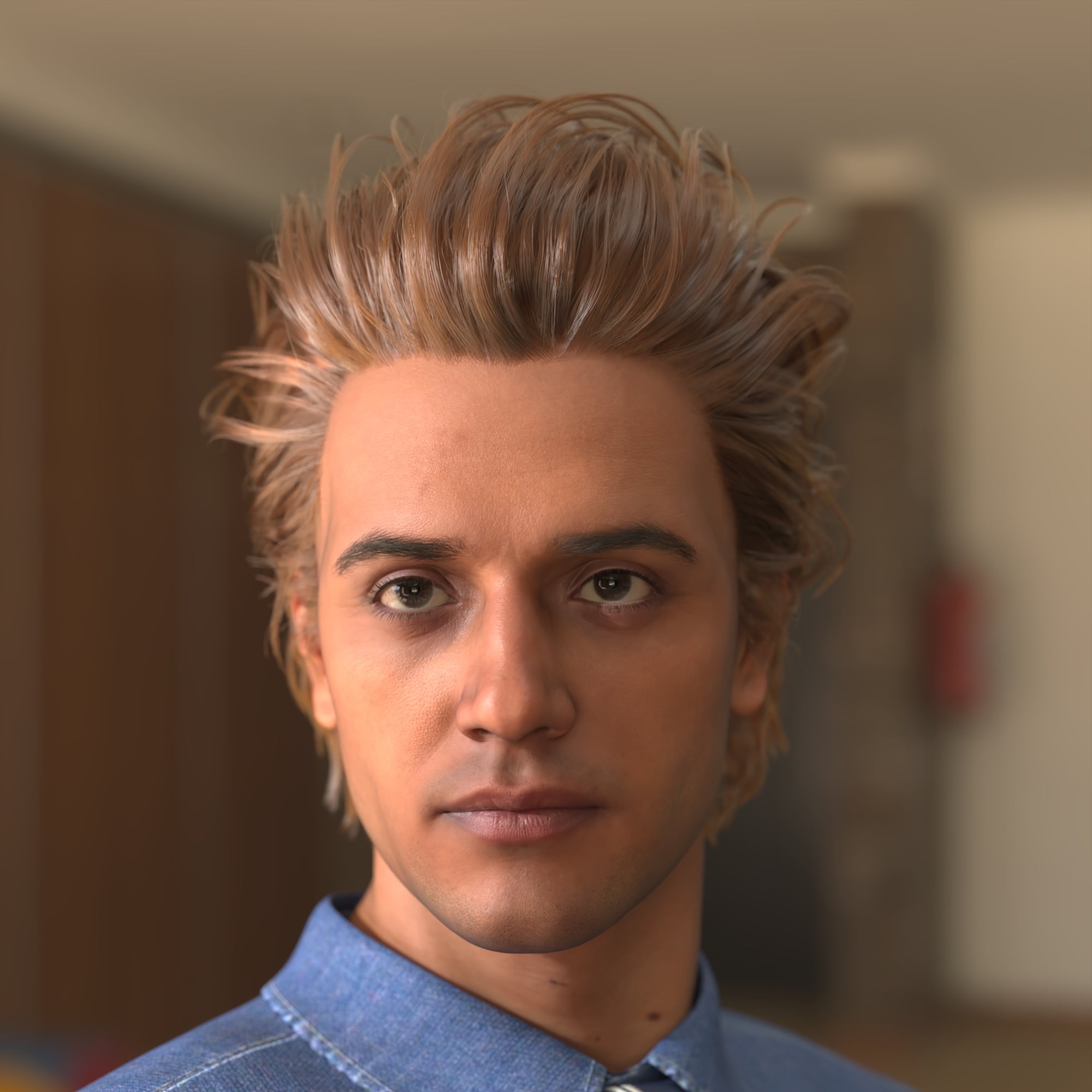 dForce Messy Swept Back Hair for Genesis 9 | Daz 3D