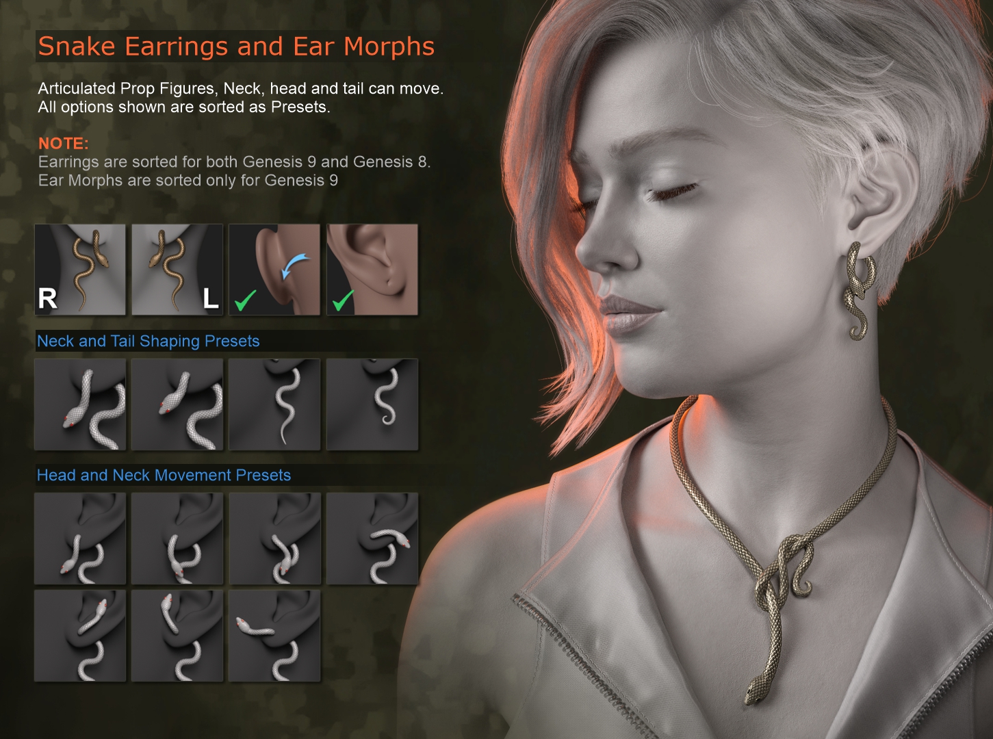 FK Sibilant Grace Jewelry Volume 1 - Head and Chest | Daz 3D