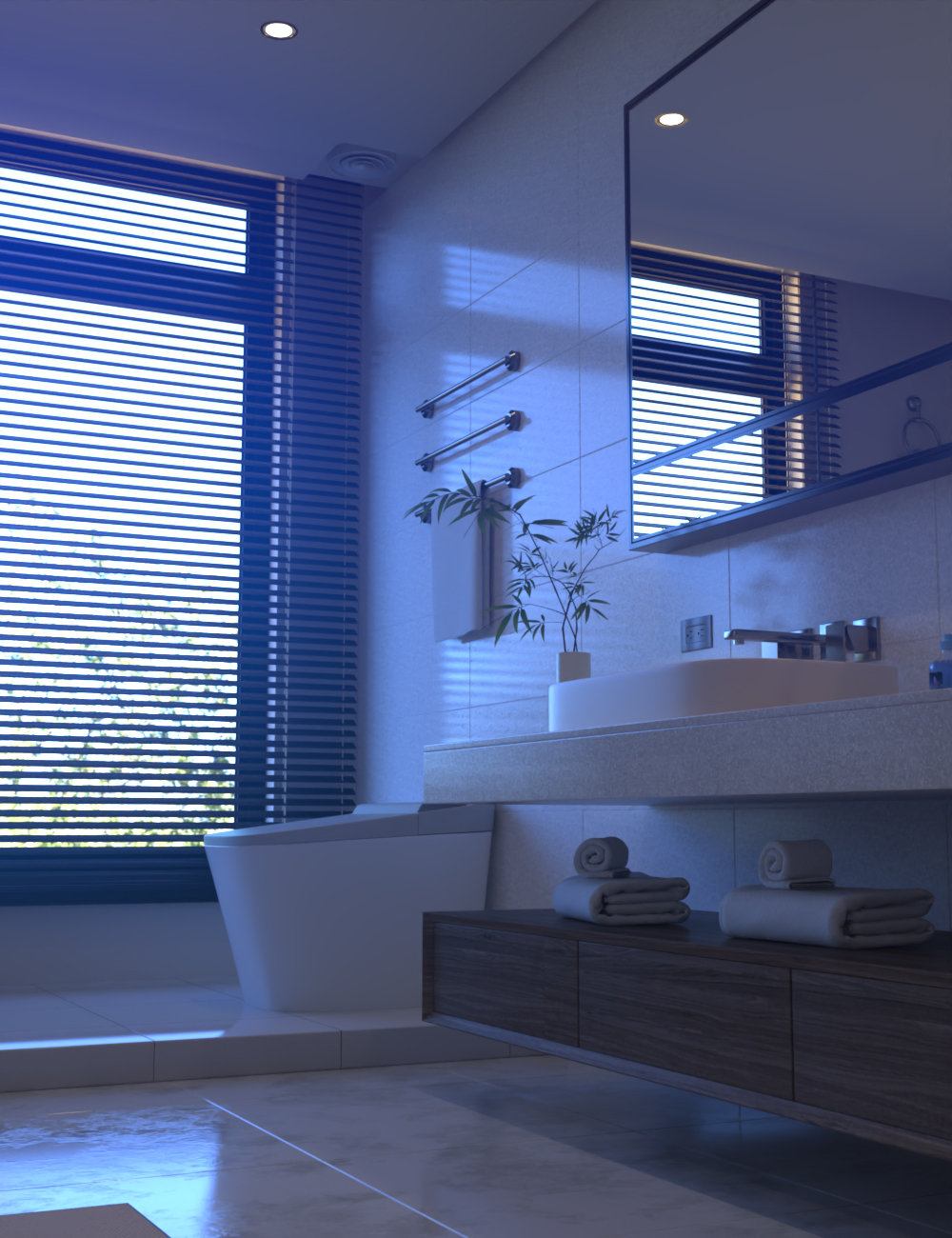 Elegant Freshuminous Bathroom | Daz 3D