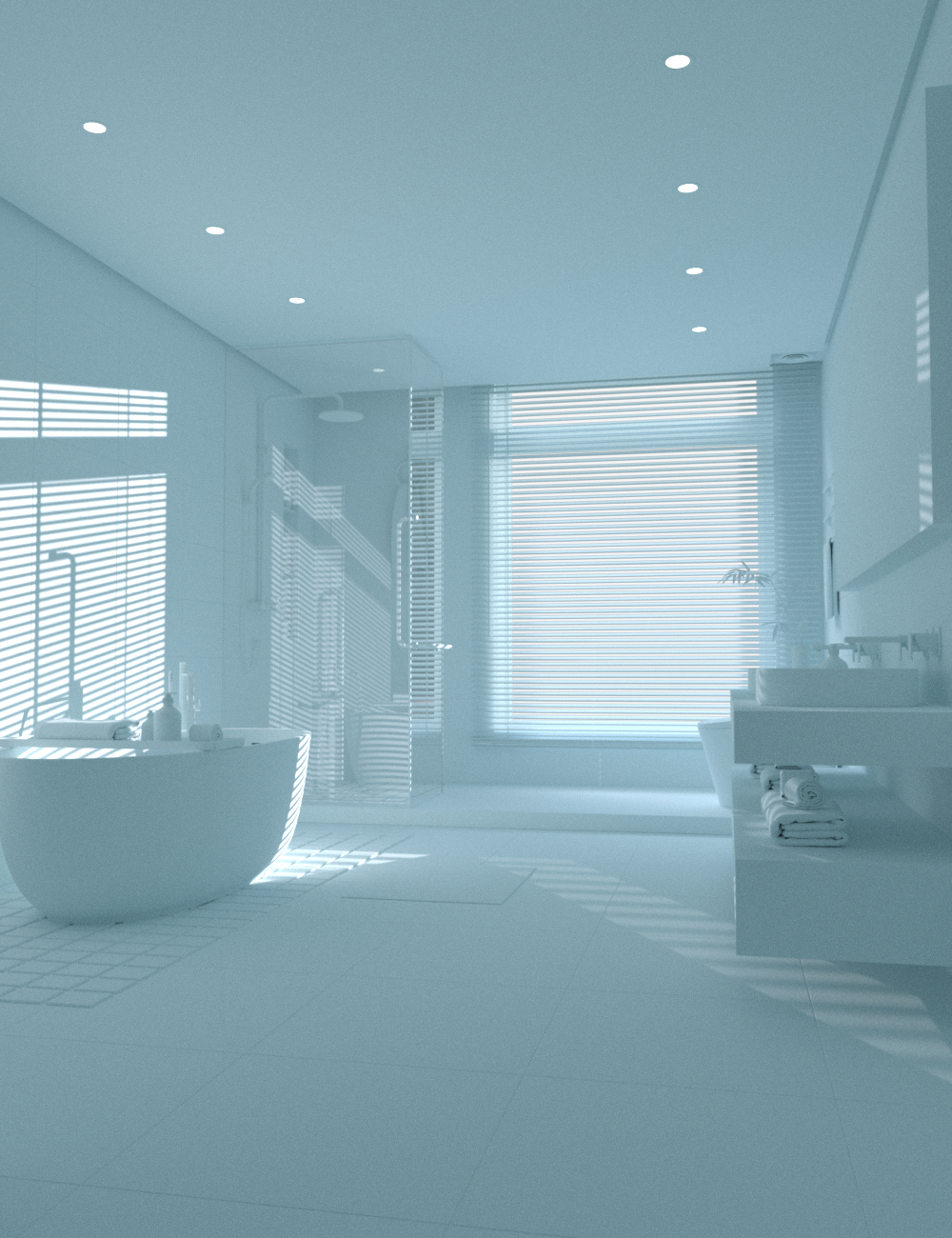 Elegant Freshuminous Bathroom | Daz 3D