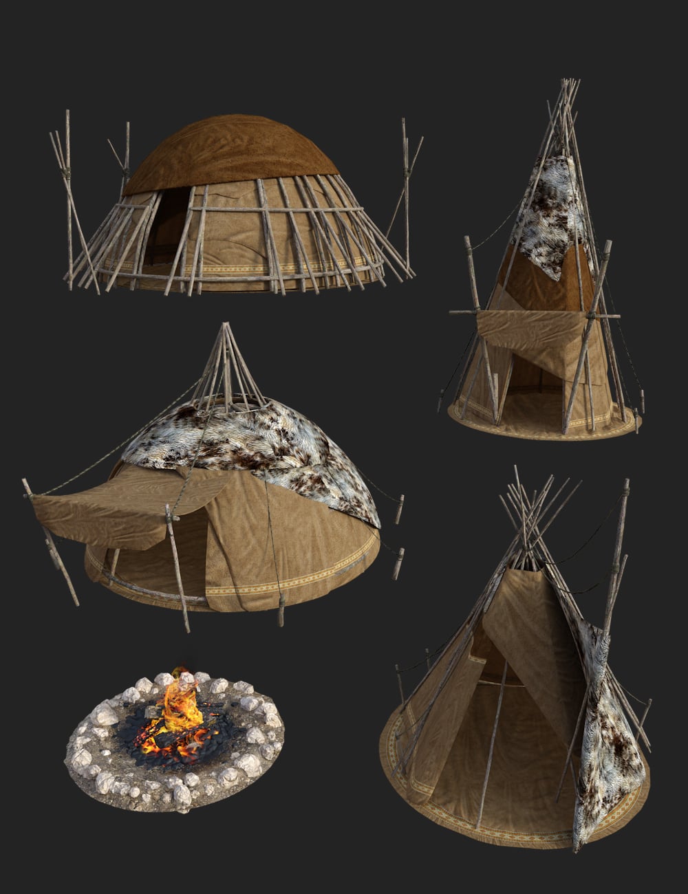 Native American Tents 1 | Daz 3D