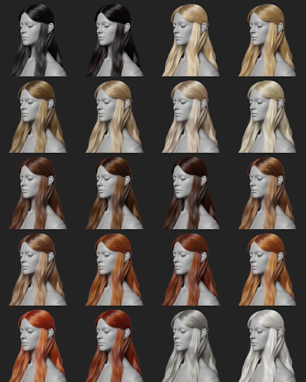 dForce Long Elven Hair for Genesis 9 | Daz 3D