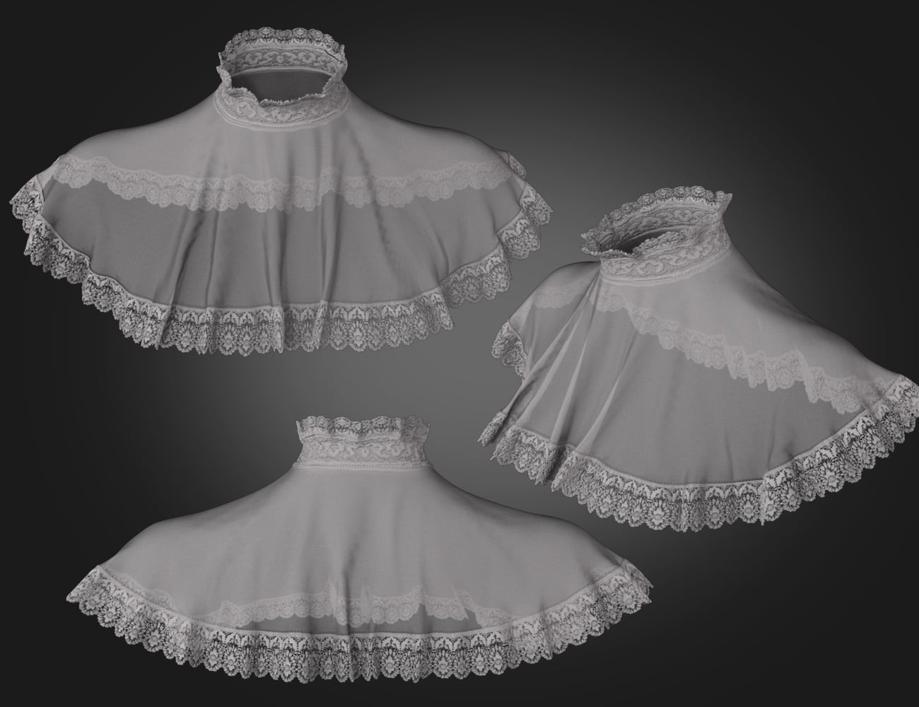 dForce CB After Dark Neck Shawl For Genesis 9 | Daz 3D