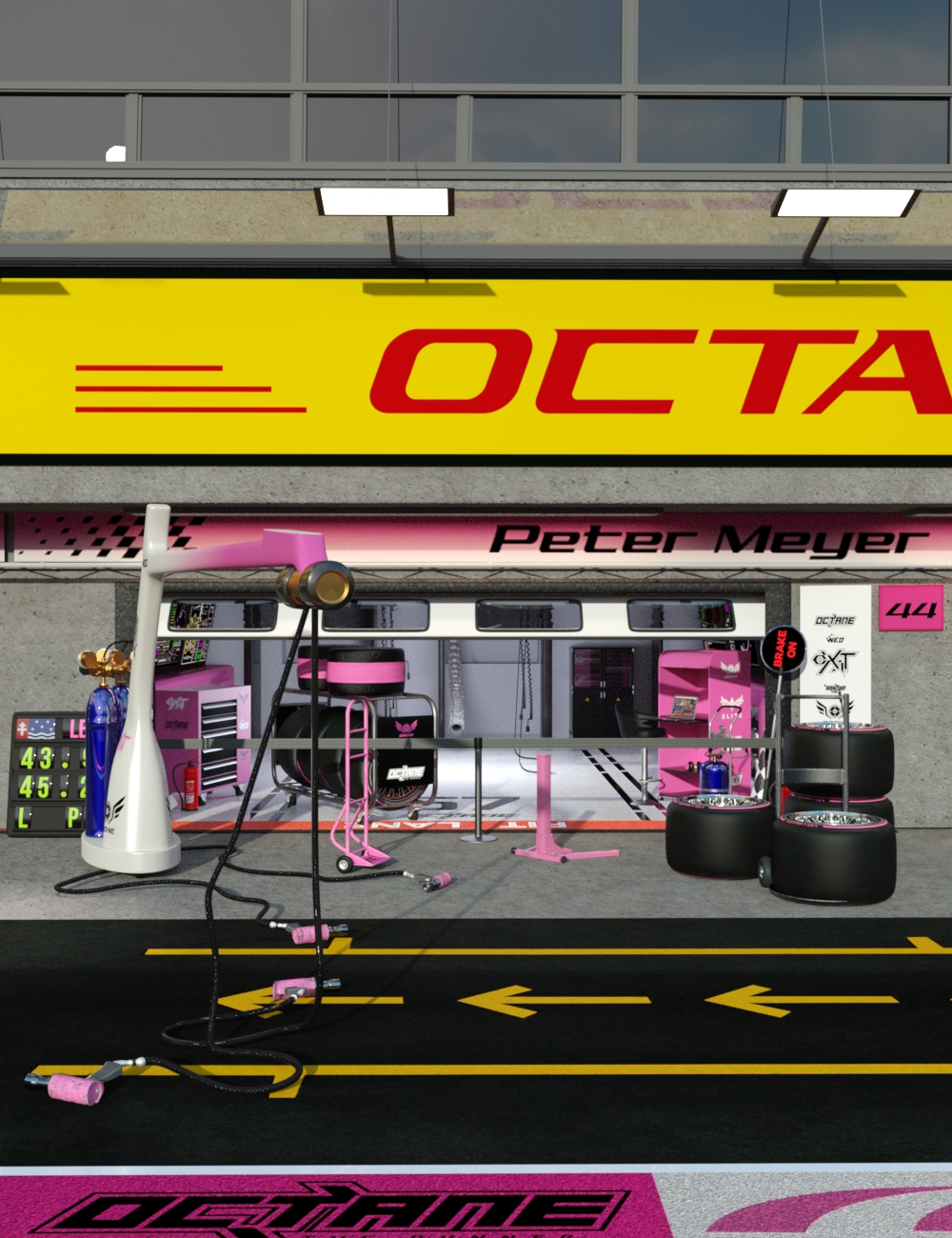 Concept Race Car Pit Lane Garage | Daz 3D