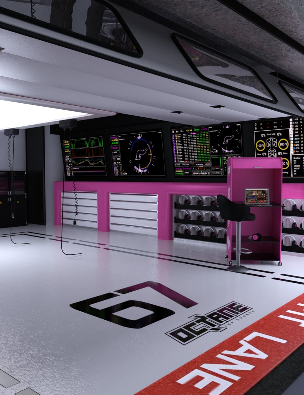 Concept Race Car Pit Lane Garage | Daz 3D