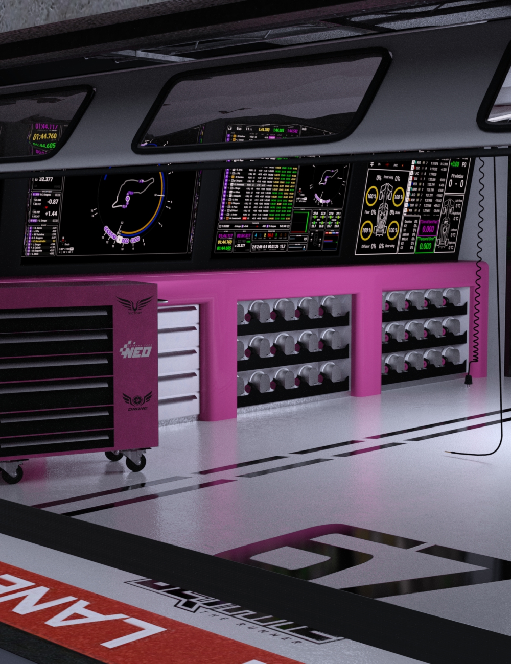 Concept Race Car Pit Lane Garage | Daz 3D