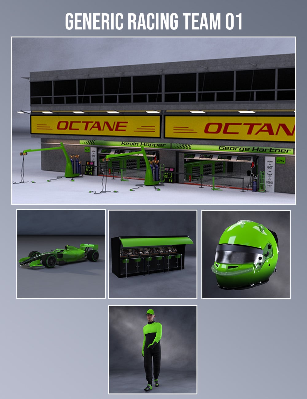 Concept Race Car Bundle Materials | Daz 3D