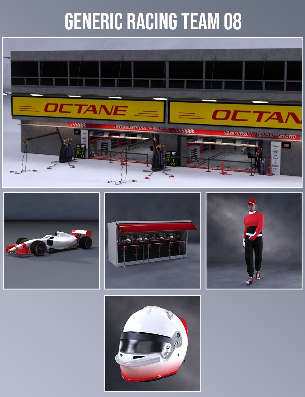 Concept Race Car Bundle Materials | Daz 3D