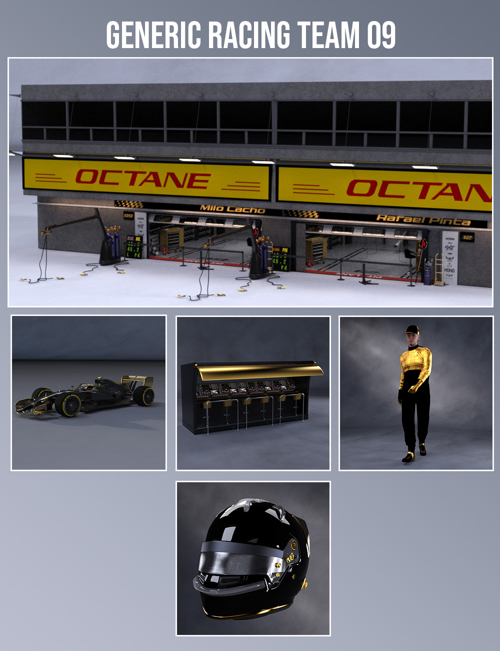 Concept Race Car Bundle Materials | Daz 3D