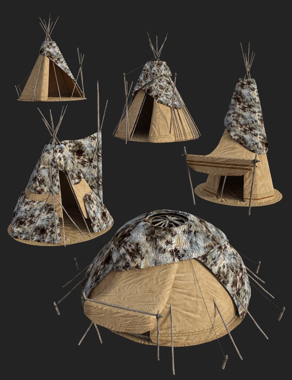 Native American Tents 2 | Daz 3D