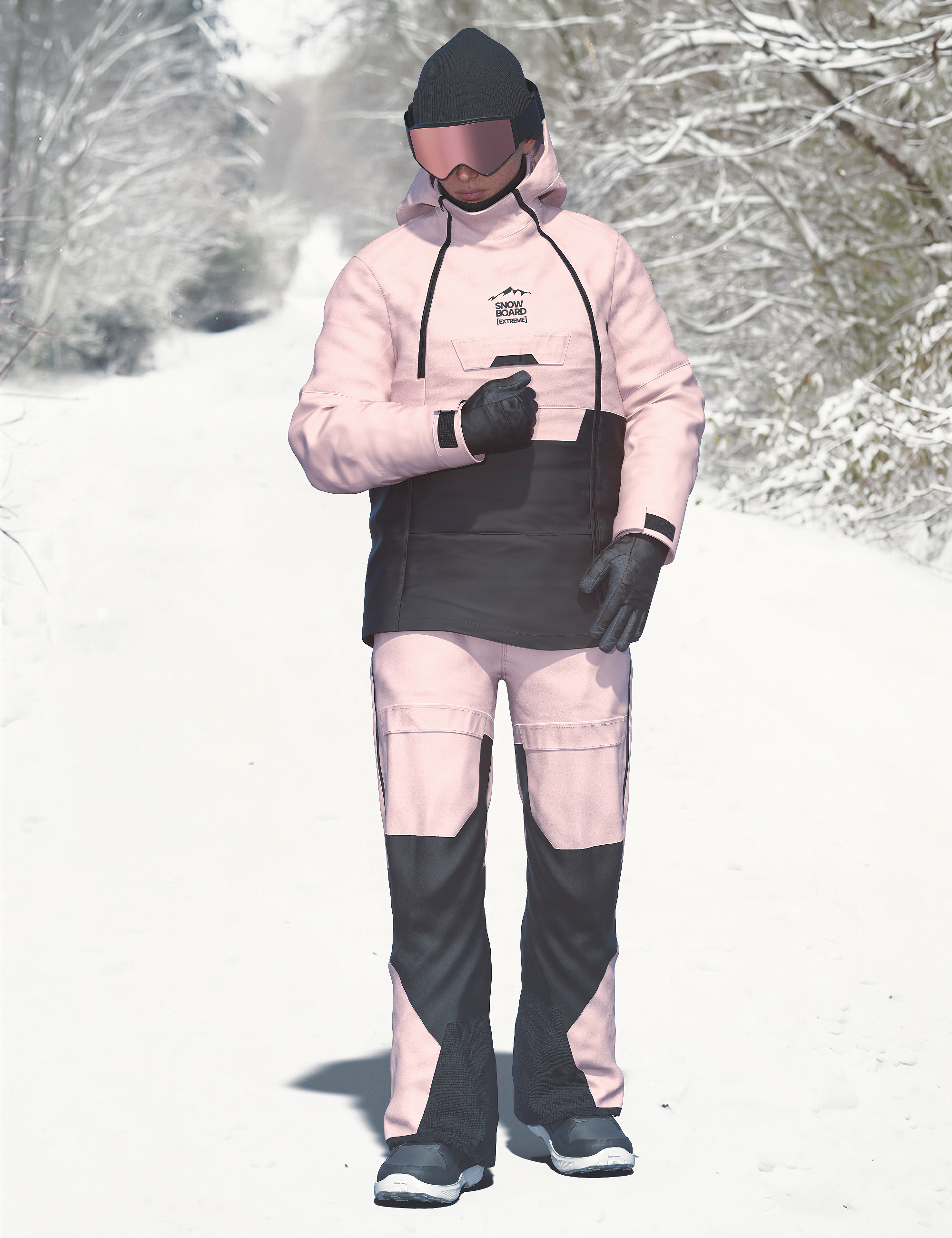 dForce Snowboard Outfit for Genesis 9 ⋆ Freebies Daz 3D