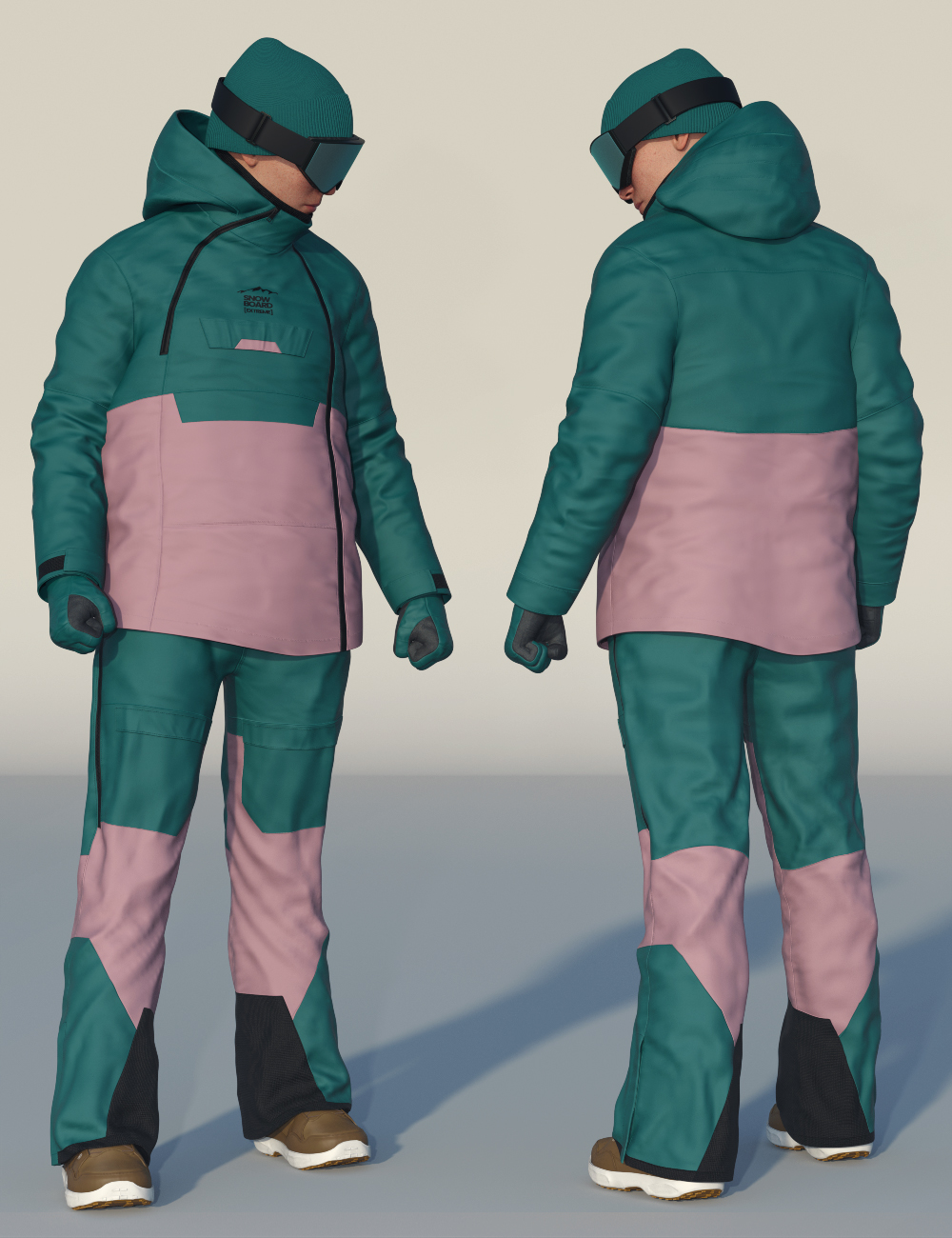 dForce Snowboard Outfit for Genesis 9 Texture Add-On | Daz 3D