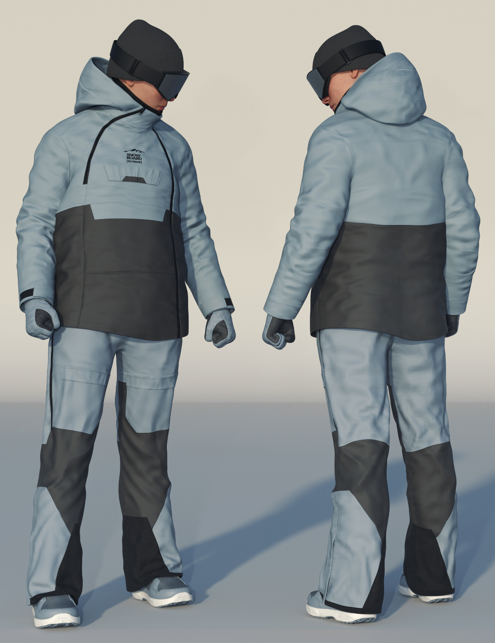 dForce Snowboard Outfit for Genesis 9 Texture Add-On | Daz 3D