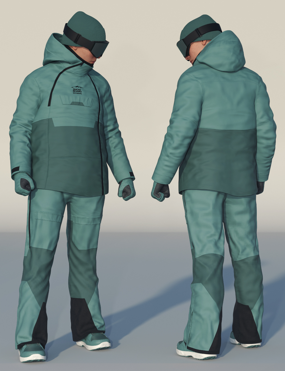 dForce Snowboard Outfit for Genesis 9 Texture Add-On | Daz 3D