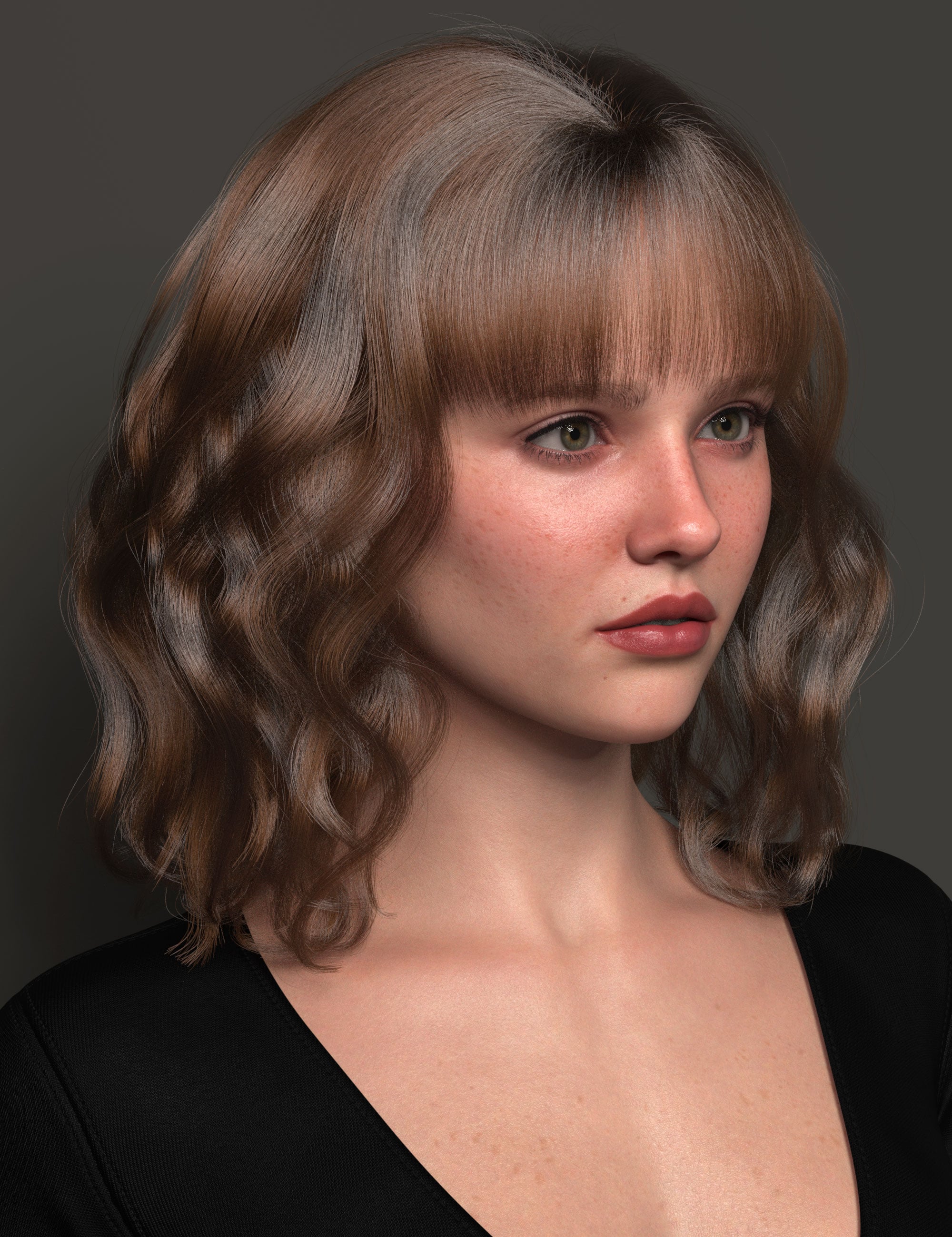 dForce Strand-Based Doll Style Curly Bob Hair for Genesis 9 ⋆ 3d-stuff ...