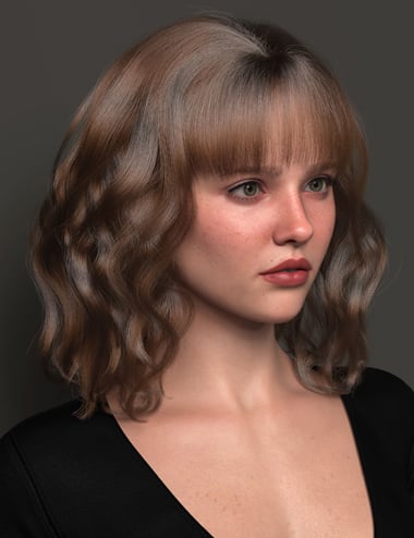 dForce Strand-Based Doll Style Curly Bob Hair for Genesis 9 | Daz 3D