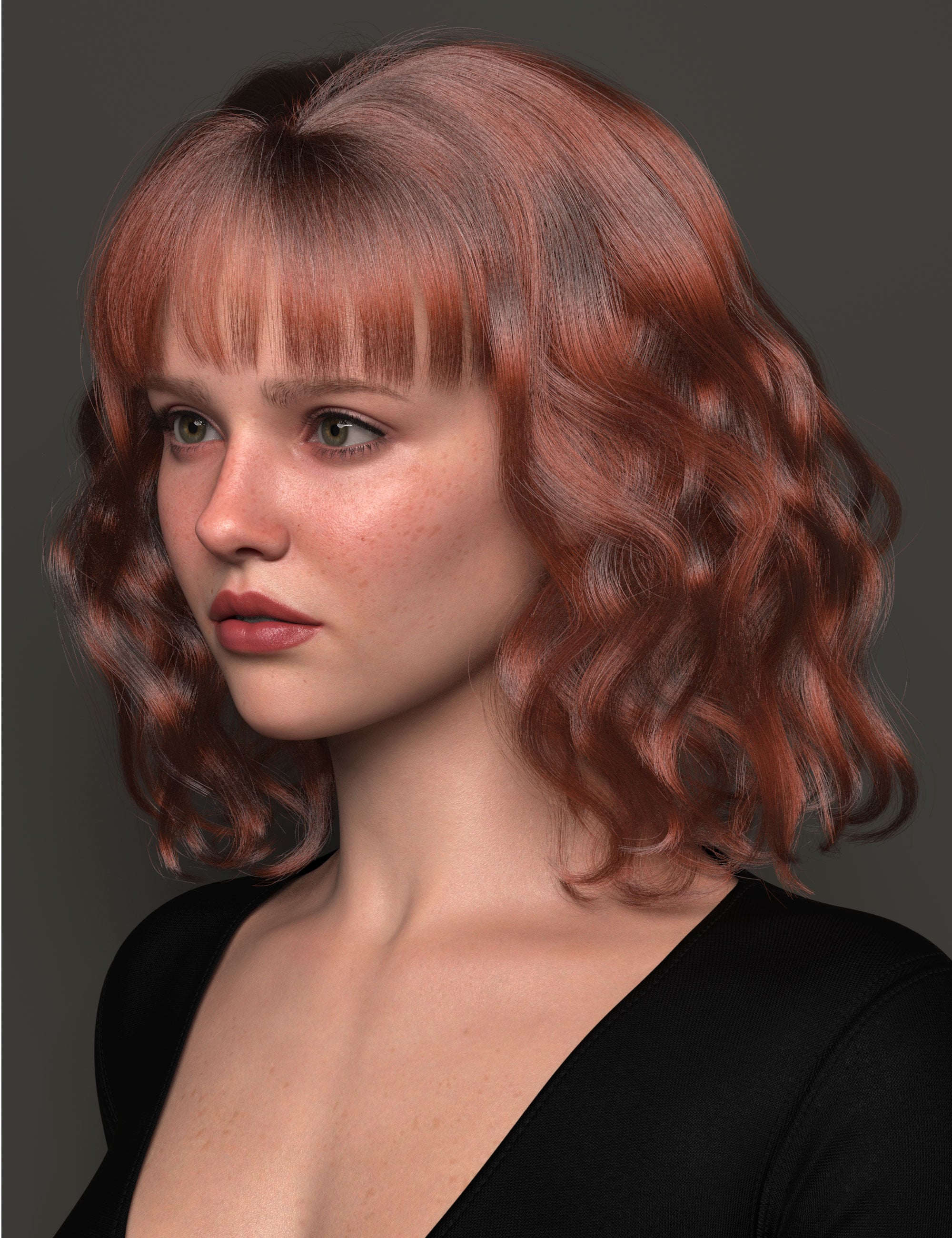 dForce Strand-Based Doll Style Curly Bob Hair for Genesis 9 ⋆ 3d-stuff ...