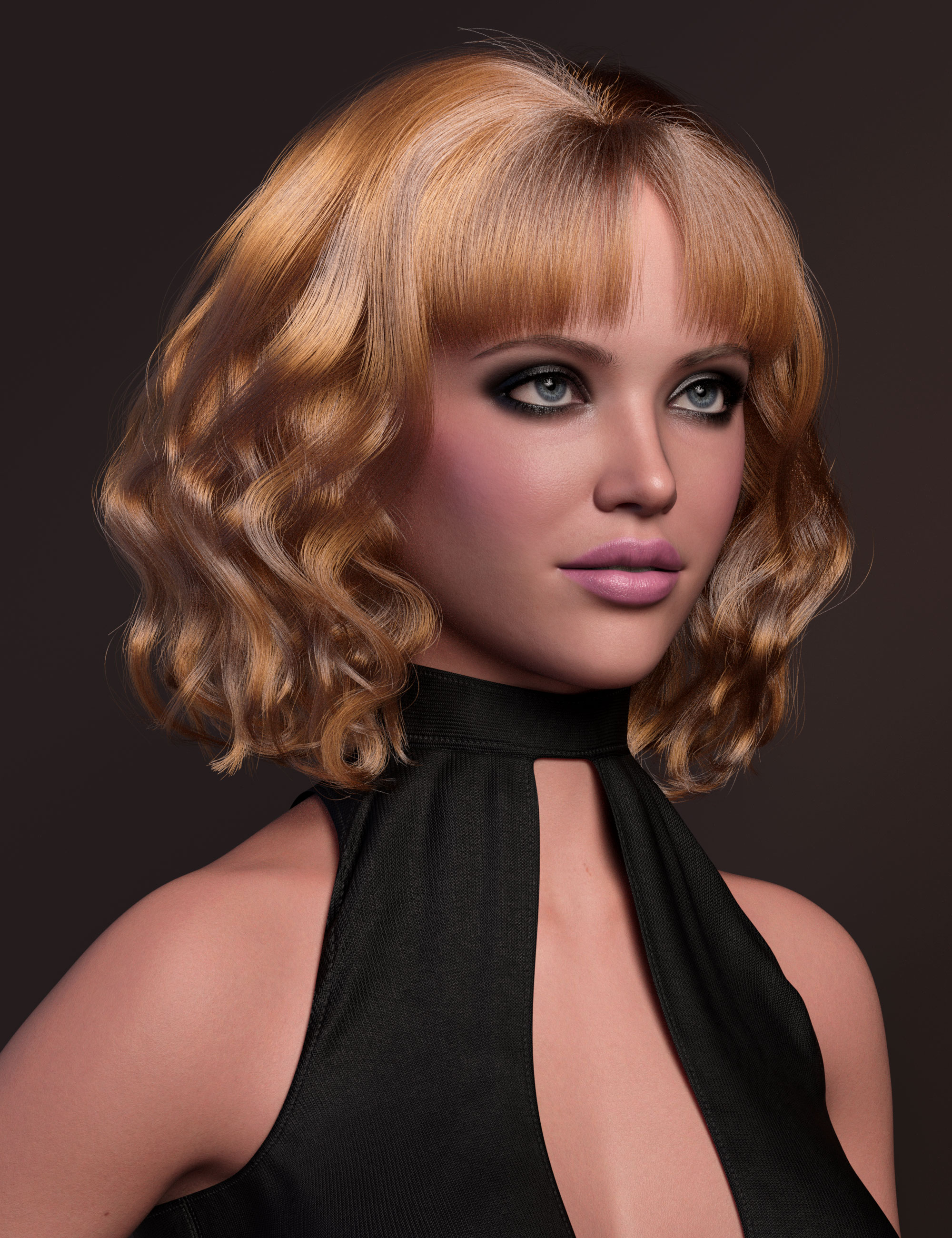 dForce Strand-Based Doll Style Curly Bob Hair Color Expansion | Daz 3D