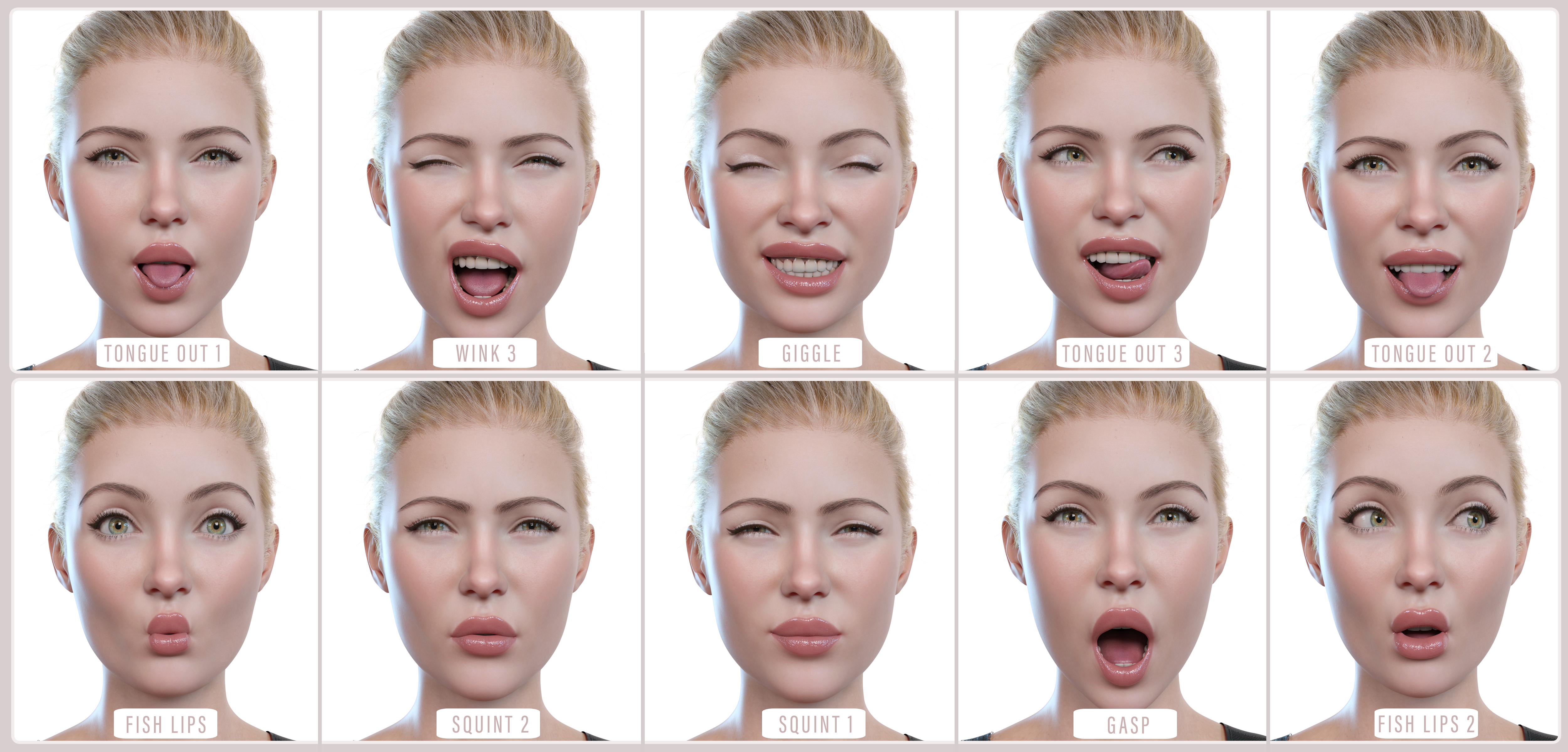 Z Face Library Dynamic Expressions for Genesis 9 | Daz 3D
