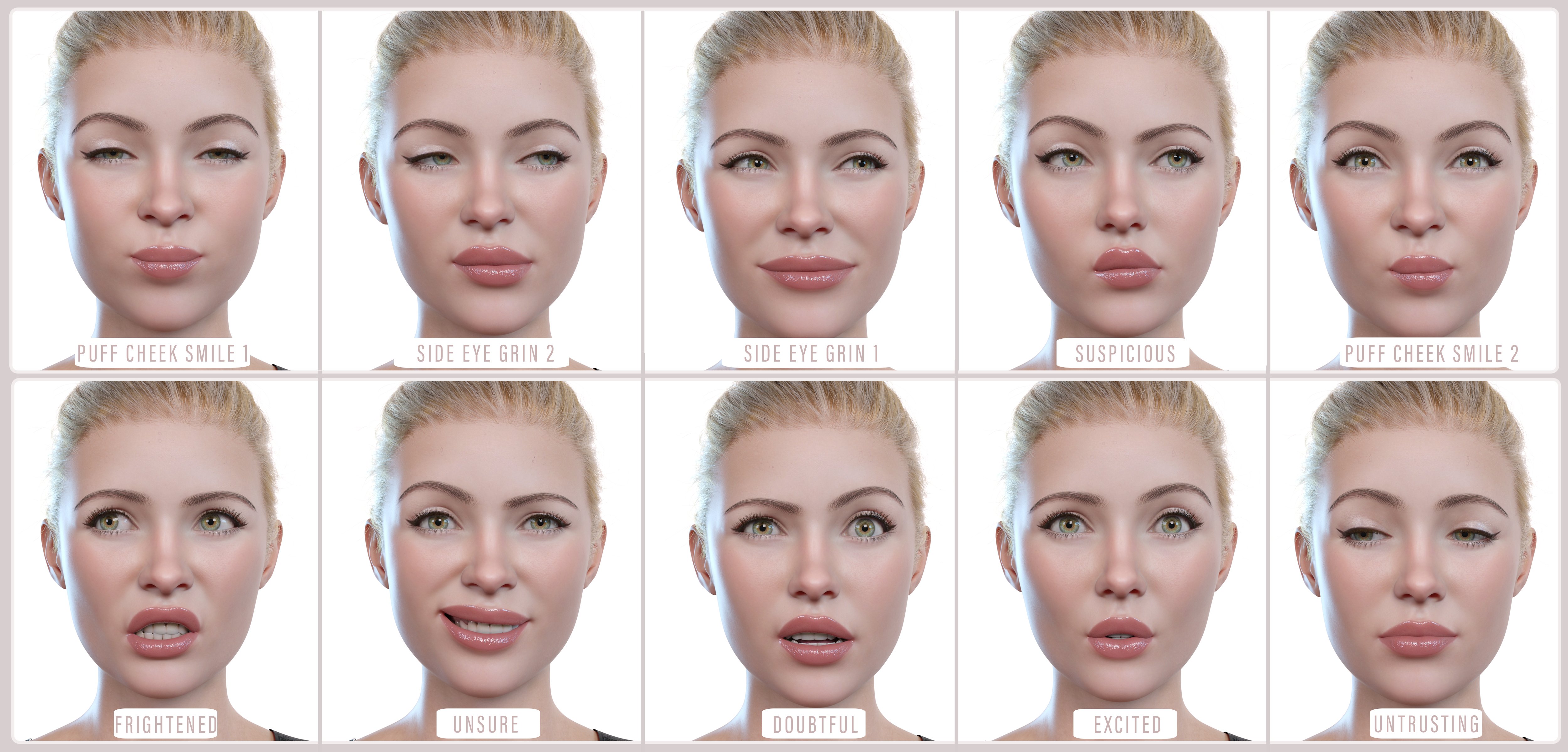 Z Face Library Dynamic Expressions for Genesis 9 | Daz 3D