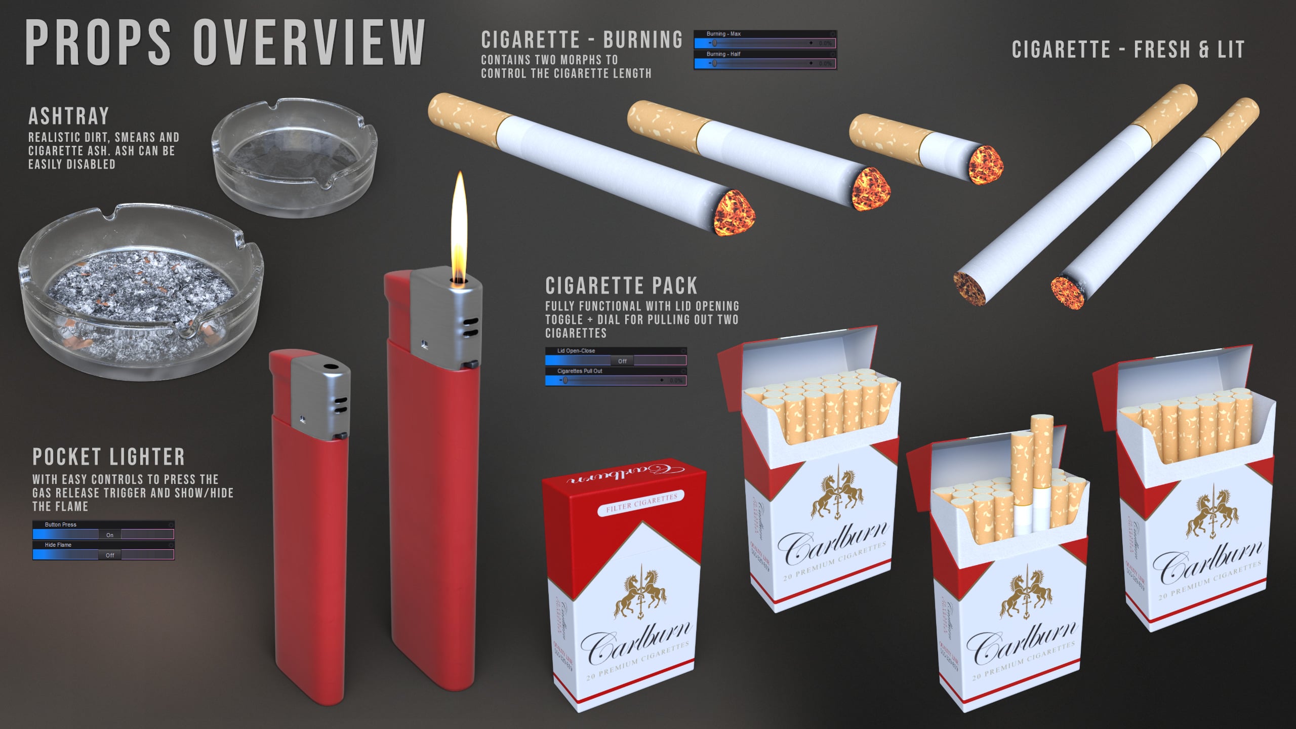 Smoking Hot: Cigarette Props and Poses for Genesis 9 and 8 Female | Daz 3D