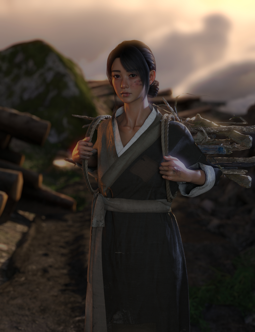dForce Chinese Villager Outfit for Genesis 9 | Daz 3D